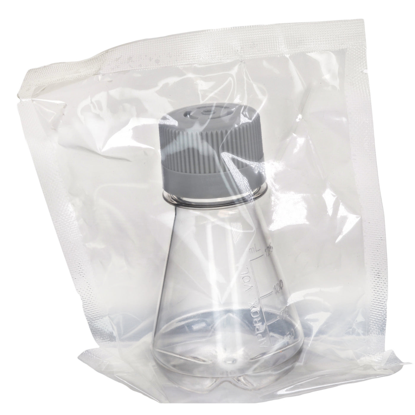 Eisco - Pack of 1, 125mL Sterile PETG Erlenmeyer Flask, Vented, Baffle ...