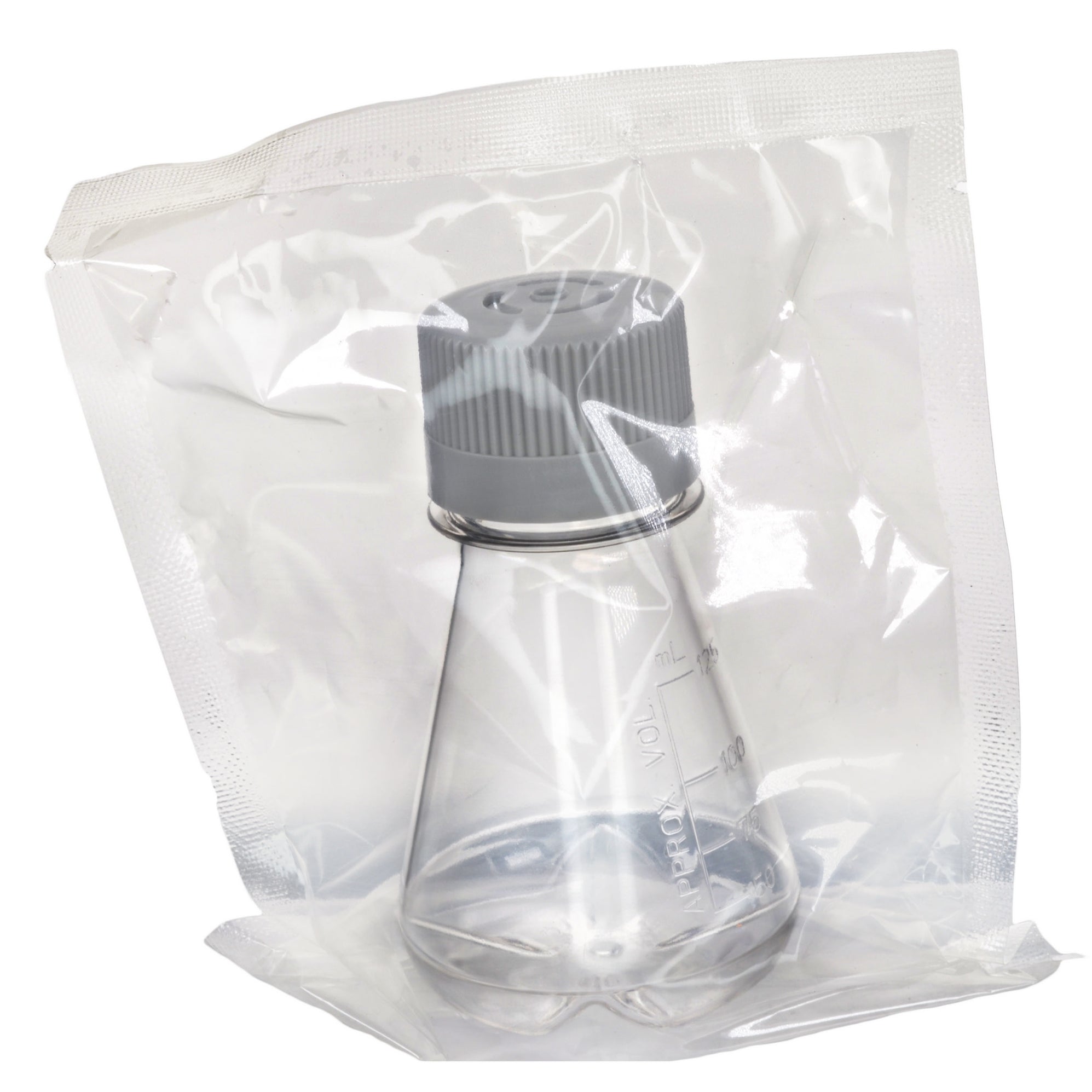 Eisco - Pack of 1, 125mL Sterile PETG Erlenmeyer Flask, Vented, Baffle ...