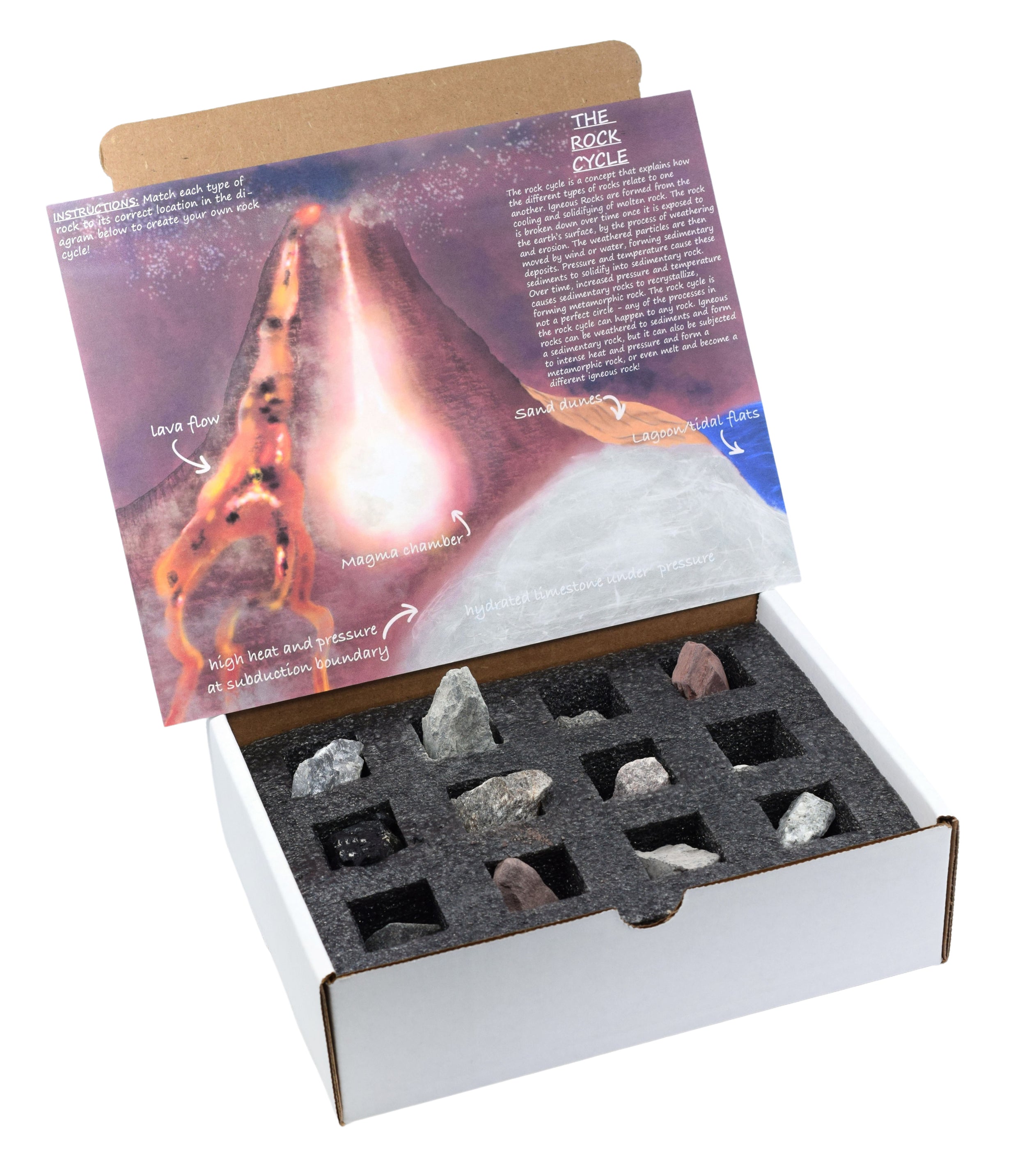 Rock Cycle Kit, 12 Pcs - Metamorphic, Igneous & Sedimentary Rocks ...