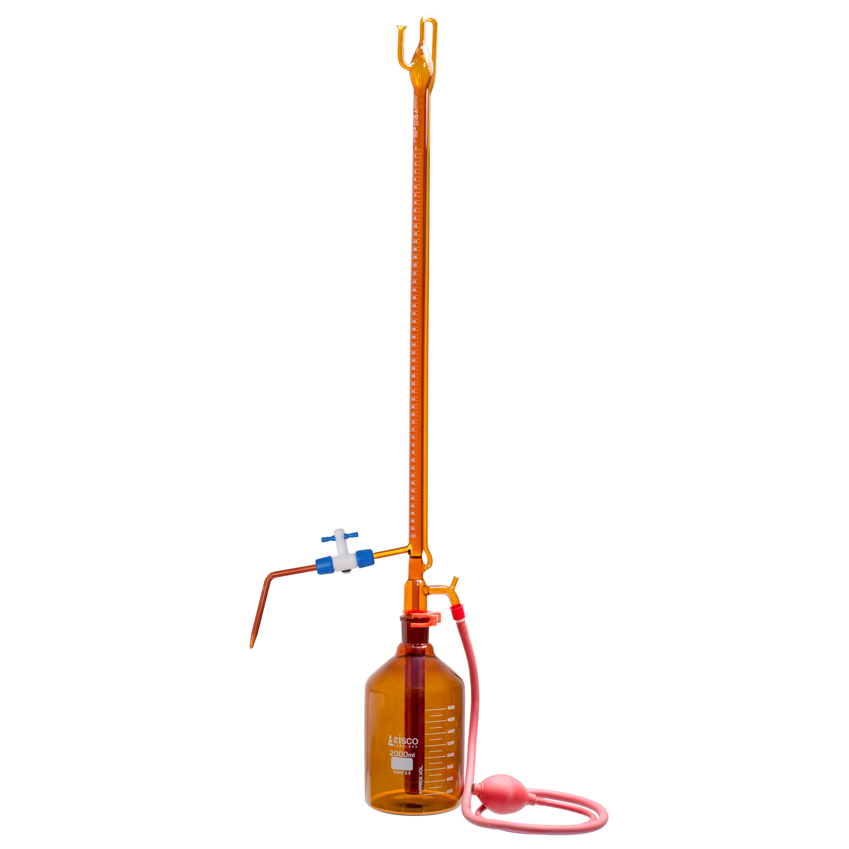 Eisco Labs - Automatic Zero Burette, 100ml - Amber Class A - 34/35 Joi