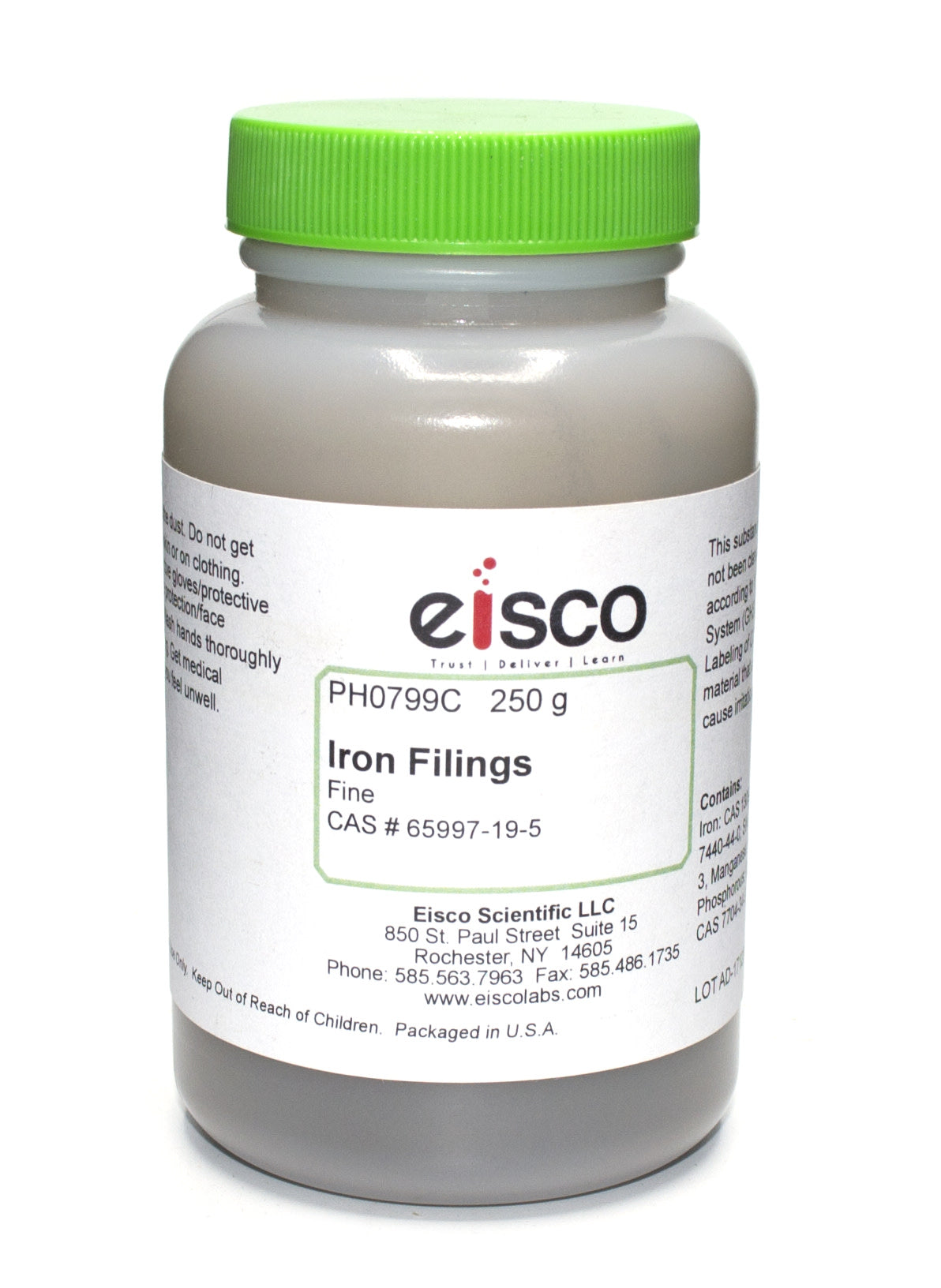 Fine Iron Filings, 250g - 40-60 Mesh Iron Shavings for Magnets — Eisco Labs