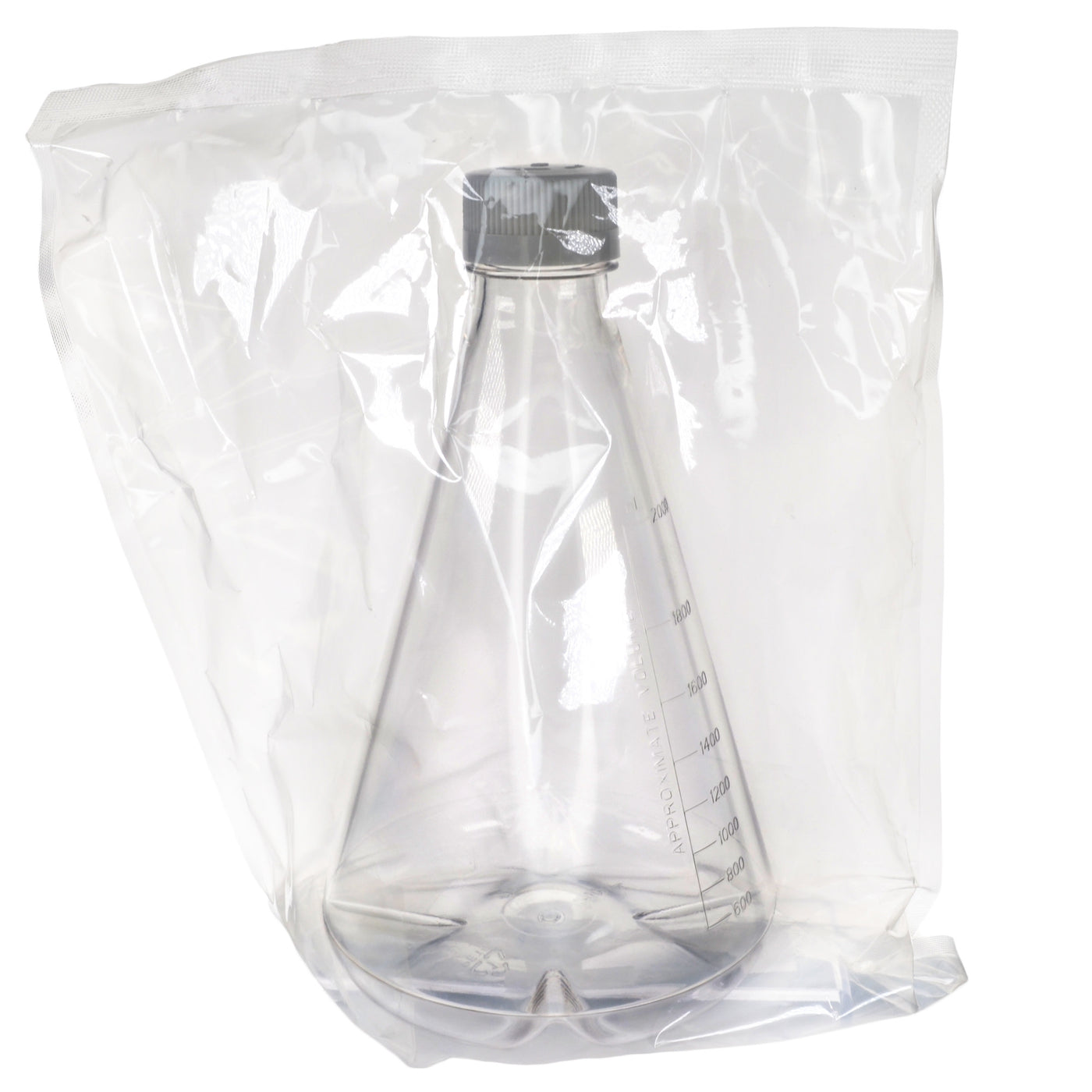 Eisco - Pack of 1, 2L Sterile PETG Erlenmeyer Flask, Vented, Baffled B ...
