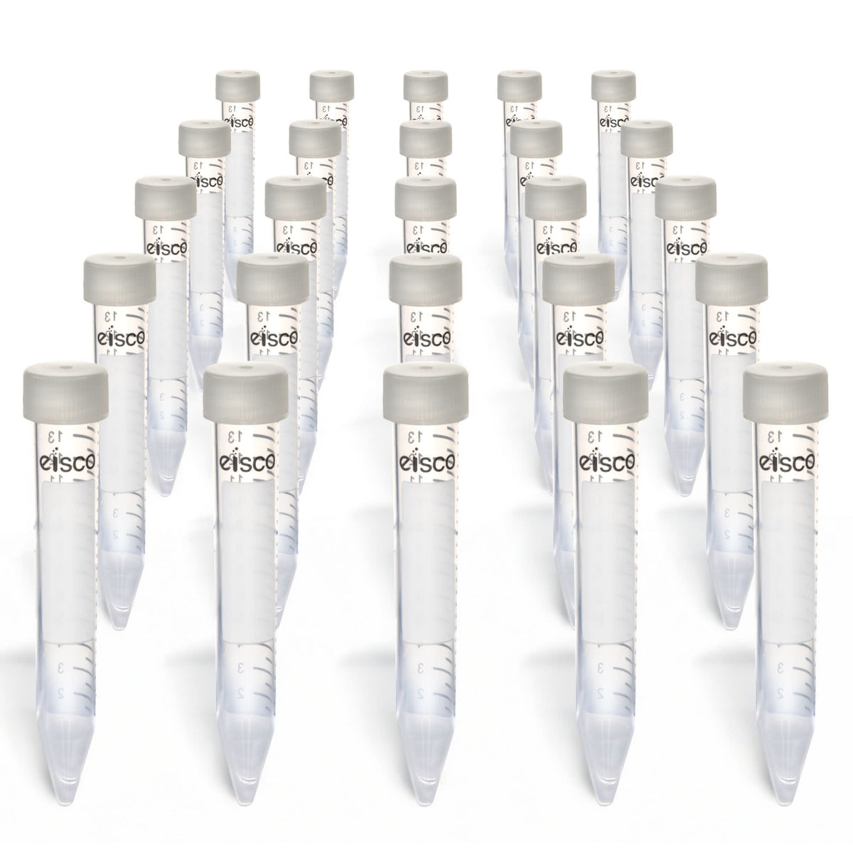 Eisco - Pack of 25, 15mL Sterile Centrifuge Tubes, Polypropylene, Flat ...