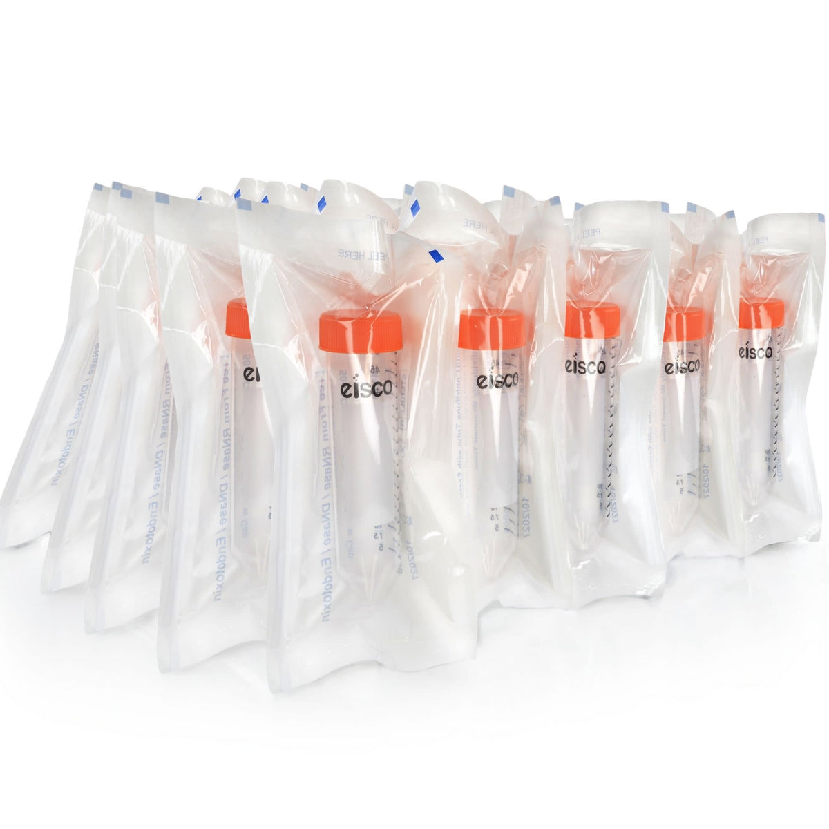Eisco - Pack of 25, 50mL Sterile Centrifuge Tubes, Polypropylene, Flat ...