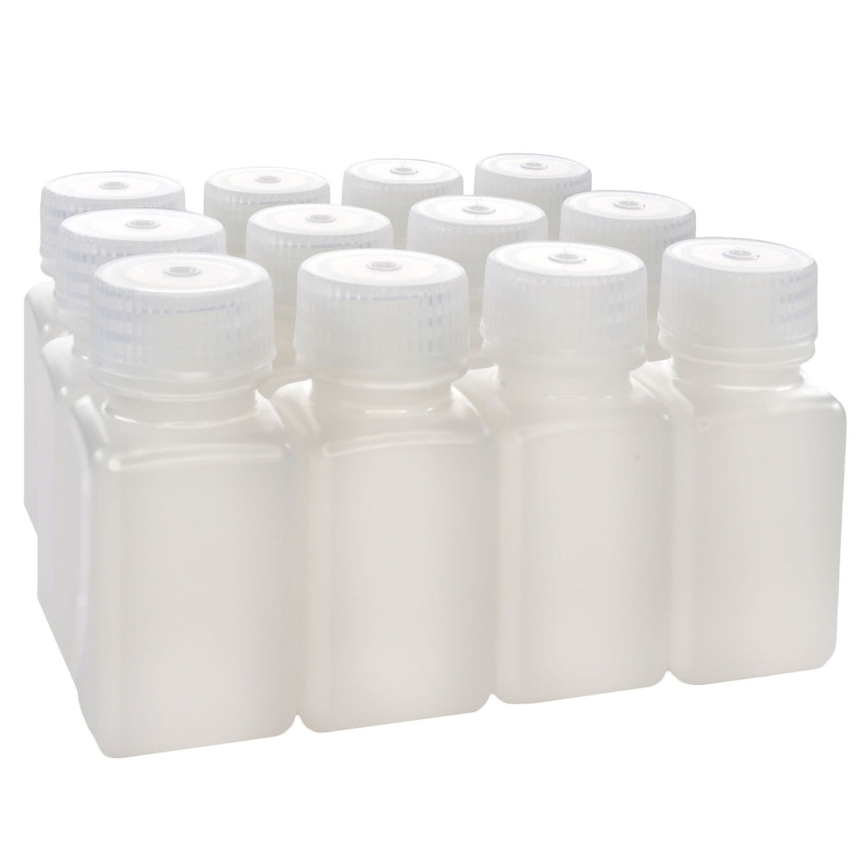 Eisco - Pack of 12, Sterile 60mL Square HDPE Reagent Bottles with Wide — Eisco Labs