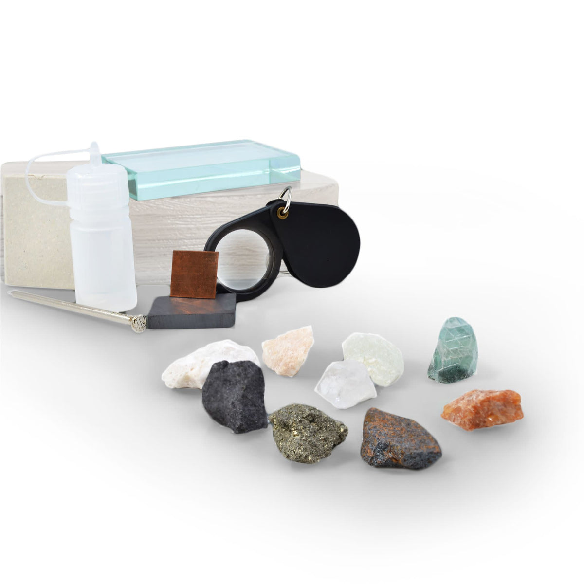 Eisco - Mineral Test Kit with 9 Raw Mineral Samples and Testing Tools ...