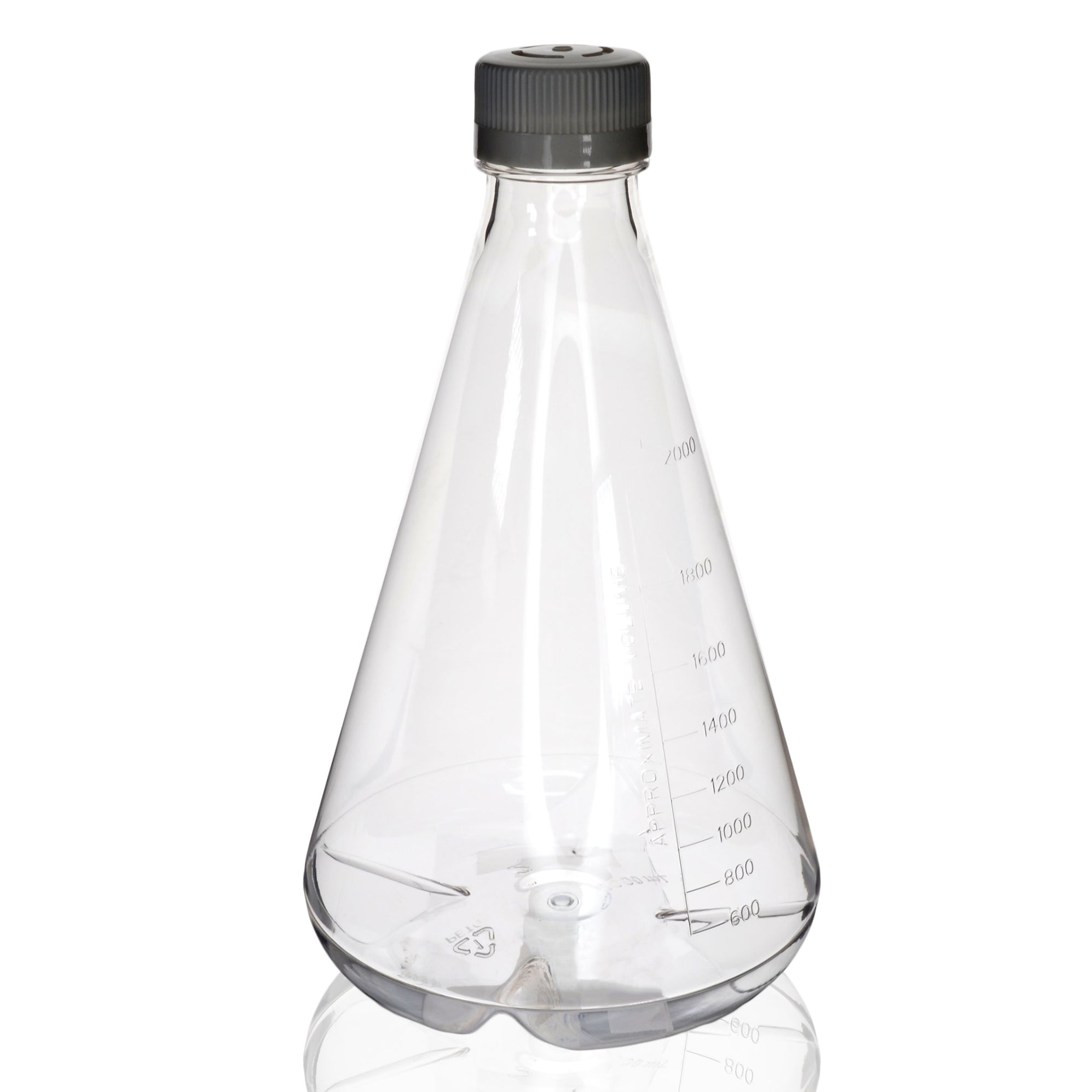 Eisco - Pack of 1, 2L Sterile PETG Erlenmeyer Flask, Vented, Baffled B ...