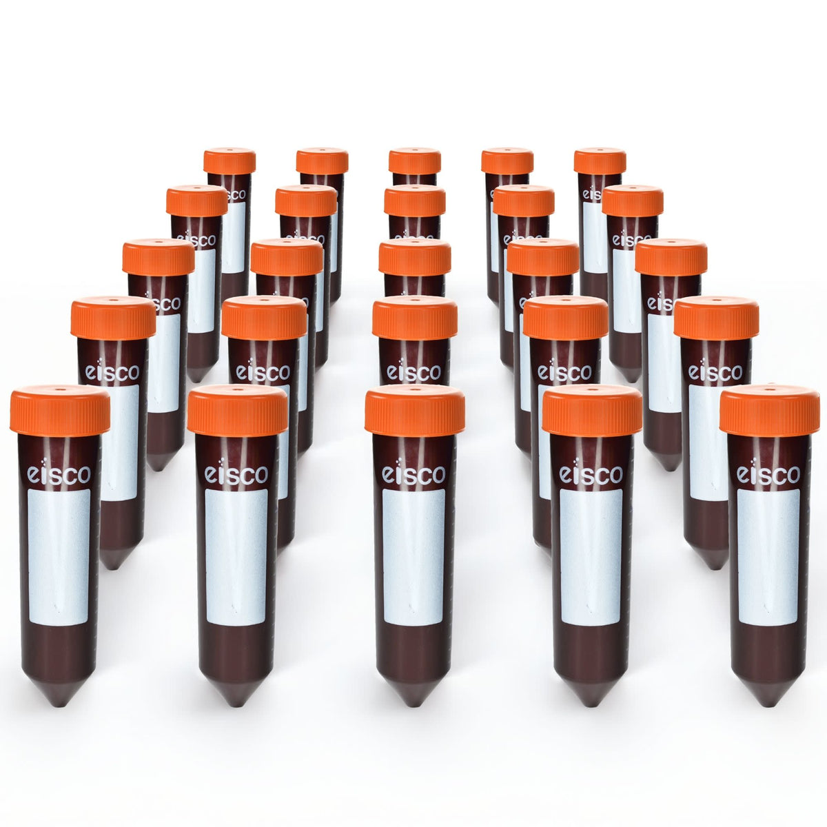Eisco - Pack of 25, 50mL Non-Sterile Amber Centrifuge Tubes, Polypropy ...