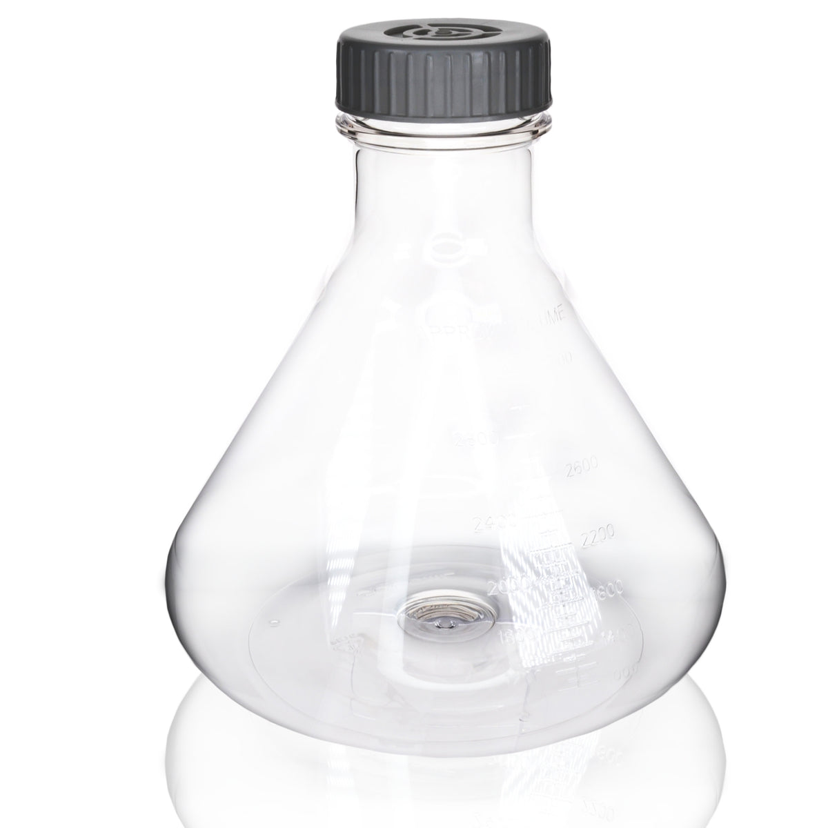 Eisco - Pack of 1, 3L Sterile PETG Erlenmeyer Flask, Vented, Flat Bott ...