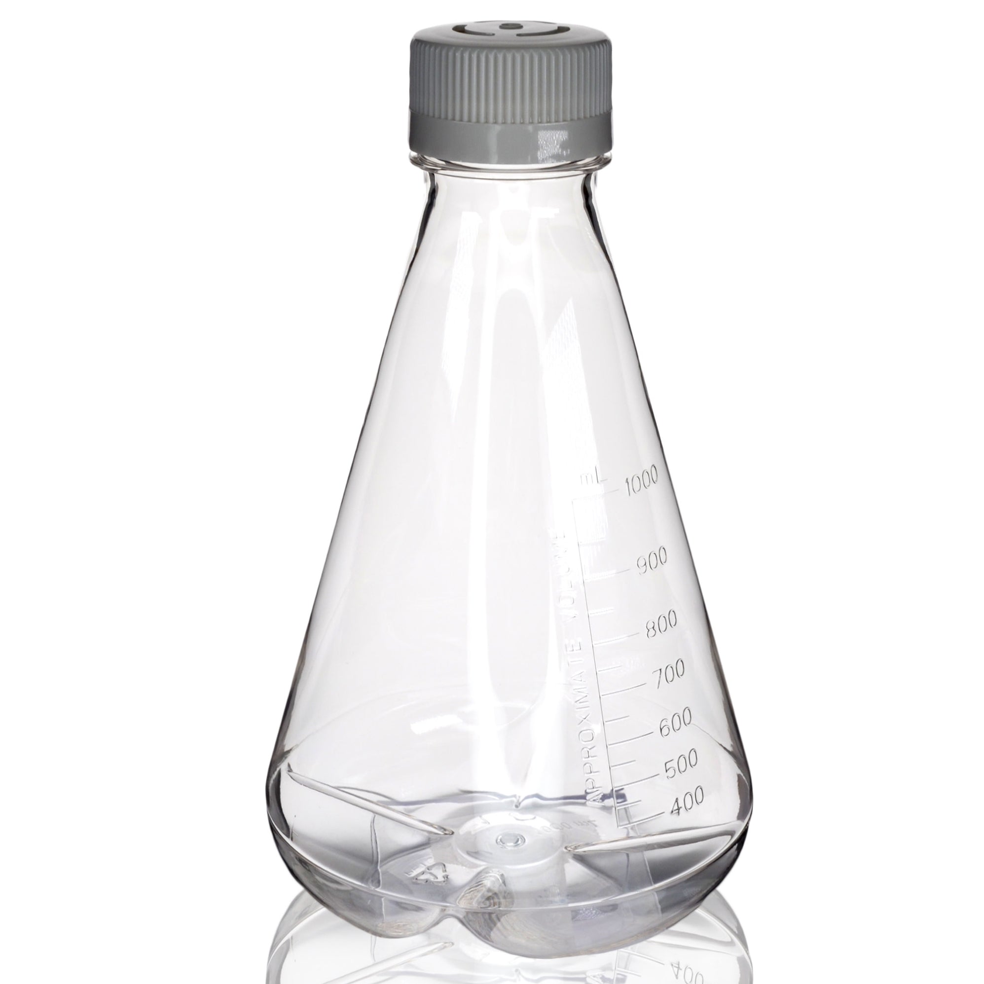 Eisco - Pack of 1, 1L Sterile PETG Erlenmeyer Flask, Vented, Baffled B ...