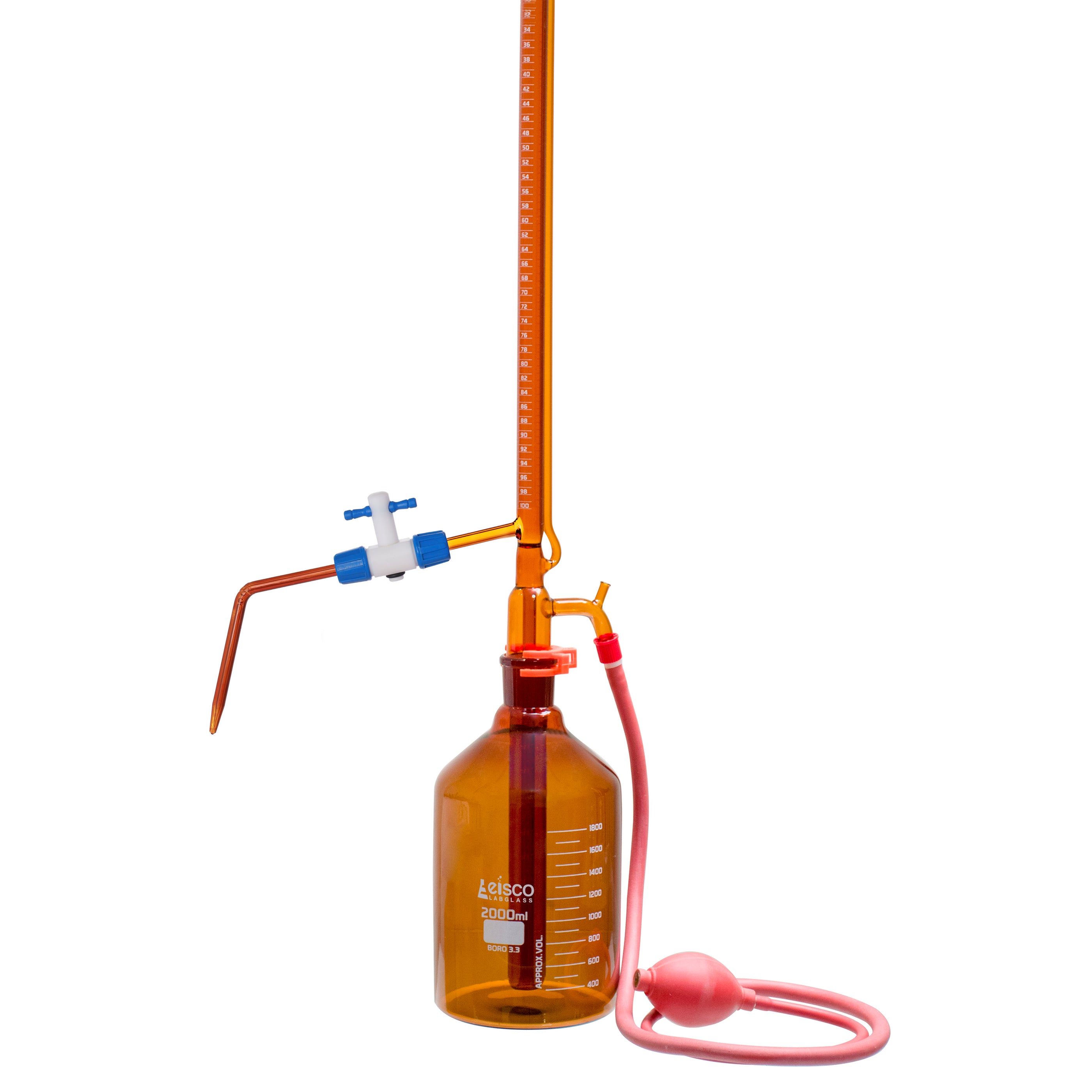 Eisco Labs - Automatic Zero Burette, 100ml - Amber Class A - 34/35 Joi