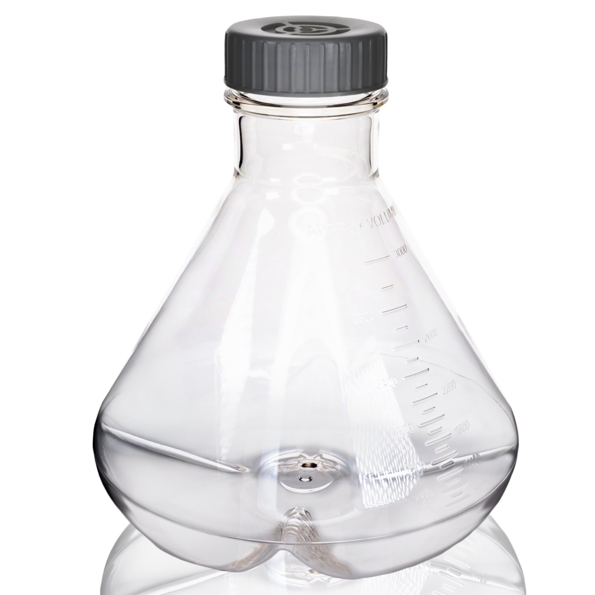 Eisco - Pack of 1, 3L Sterile PETG Erlenmeyer Flask, Vented, Baffled B ...
