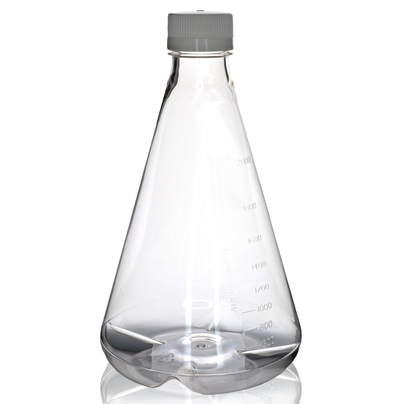 Eisco - Pack of 1, 2L Sterile PETG Erlenmeyer Flask, Non-Vented, Baffl ...