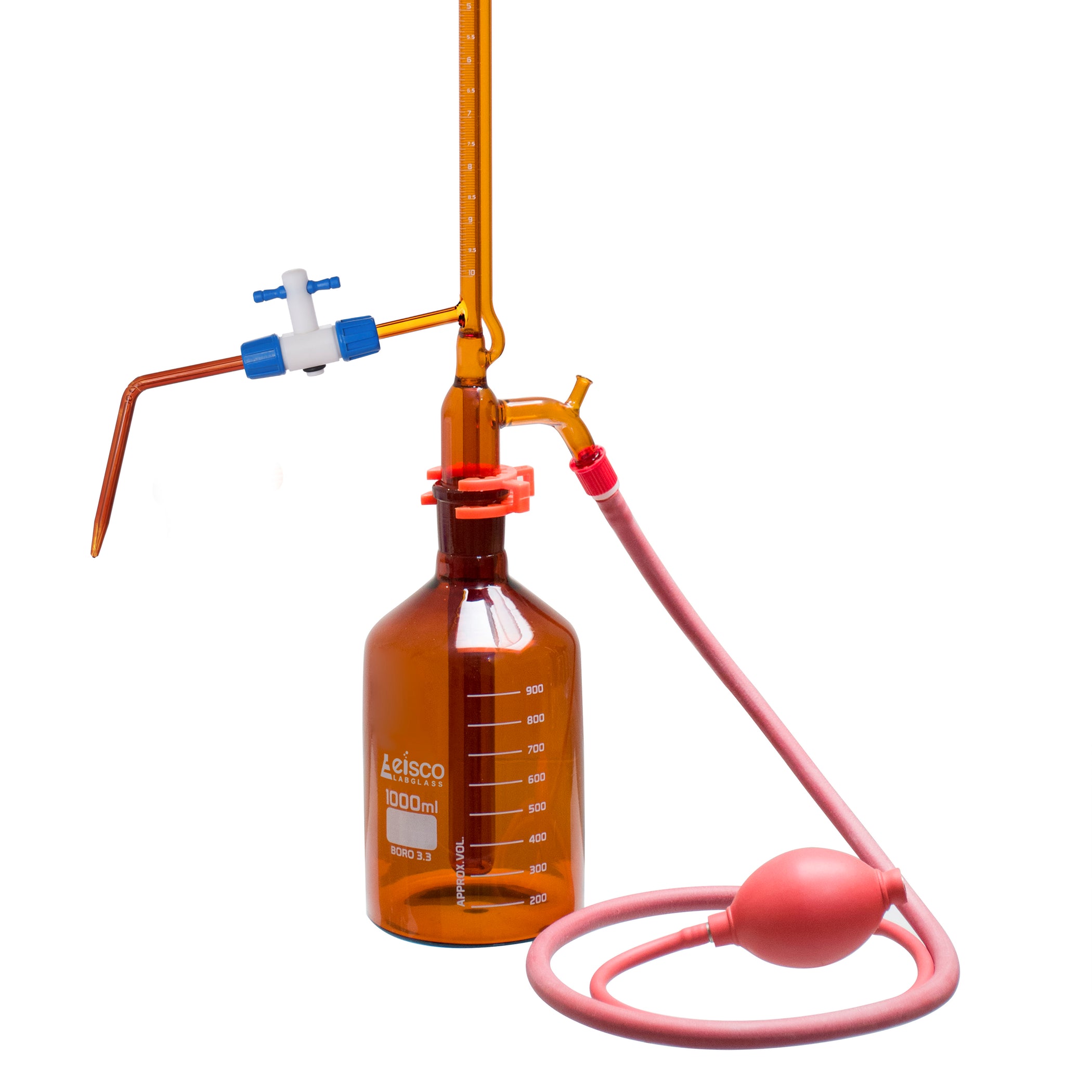 Eisco Labs - Automatic Zero Burette, 10ml - Amber Class A - 29/32 Join