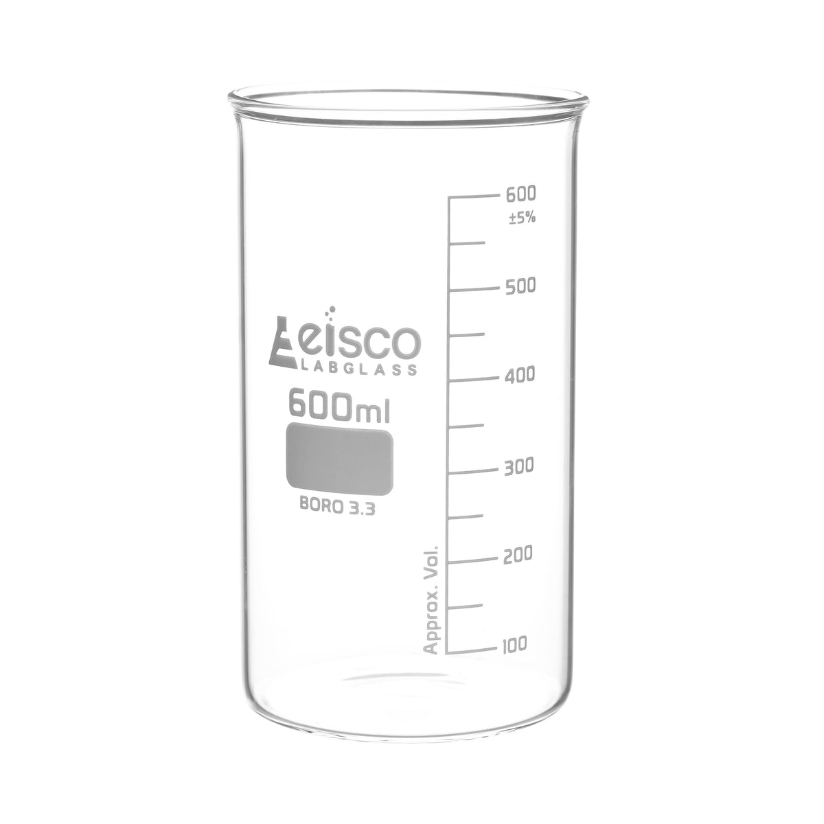Beaker, 600mL - Berzelius Tall Form, No Spout - Graduated - Borosilica ...