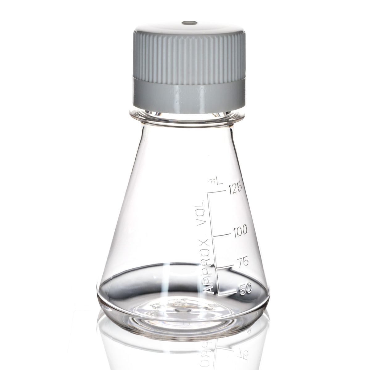 Eisco - Pack of 1, 125mL Sterile PETG Erlenmeyer Flask, Non-Vented, Fl ...