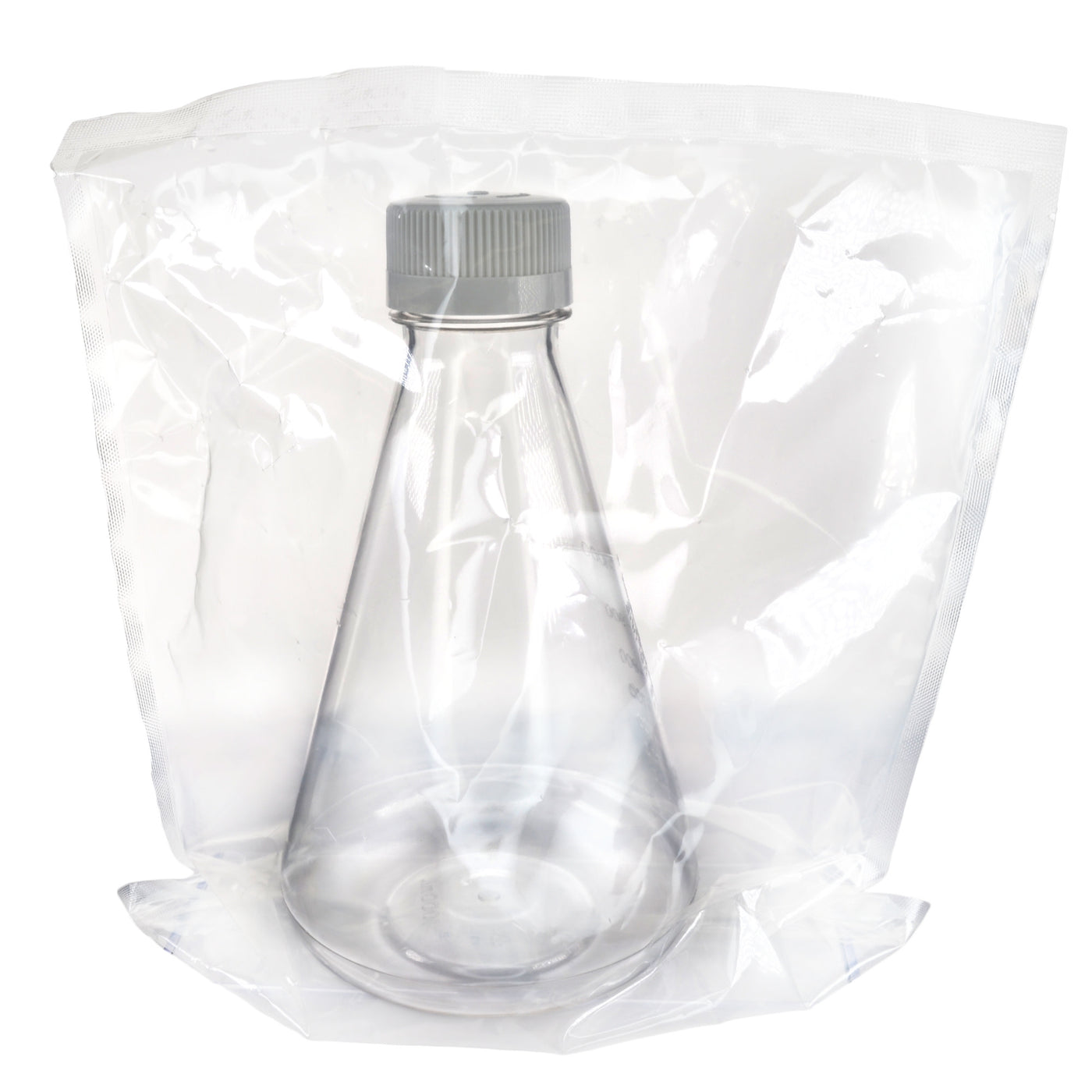 Eisco - Pack of 1, 1L Sterile PETG Erlenmeyer Flask, Vented, Flat Bott ...