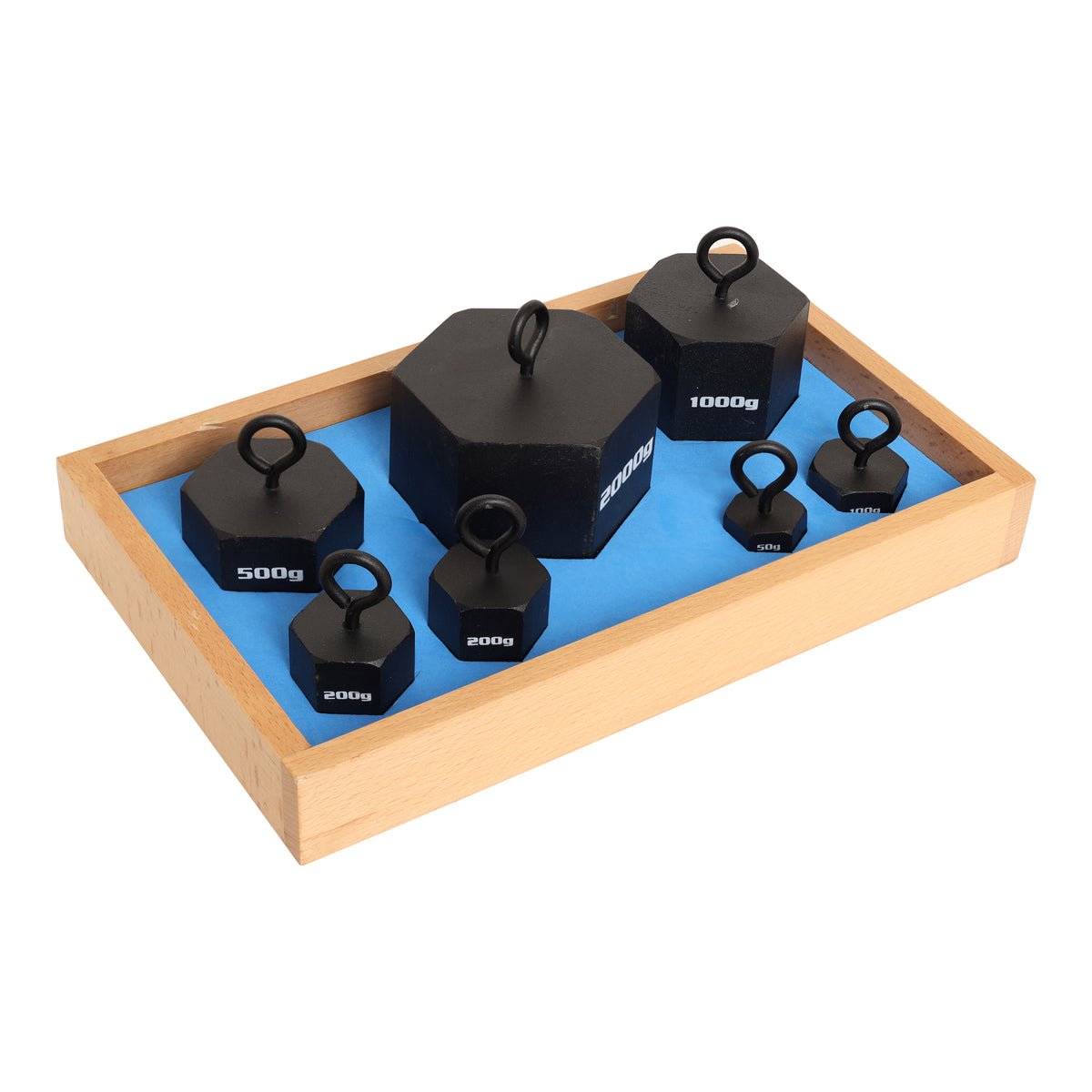 Hexagonal Hooked Weights, Set of 7 - With Storage Base — Eisco Labs