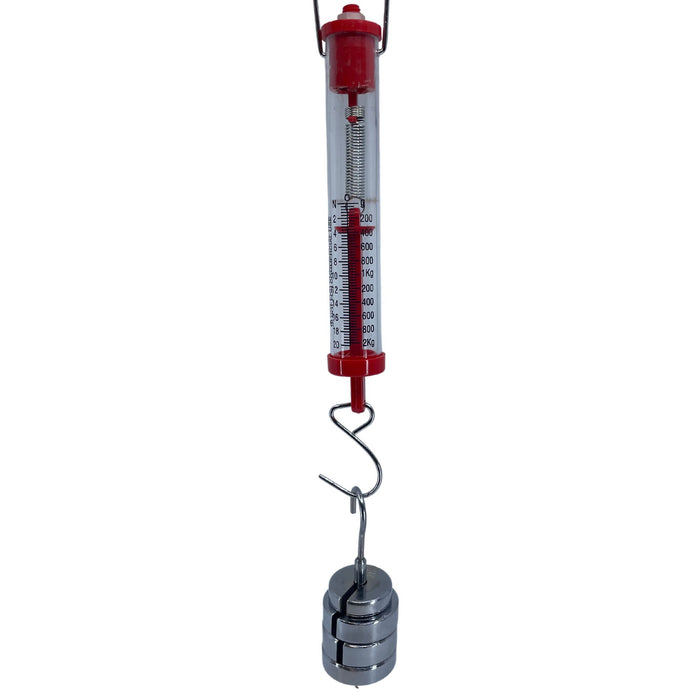 Eisco Labs - Acrylic Tubular Spring Scale (Dynamometer) 20N/2kg Capaci