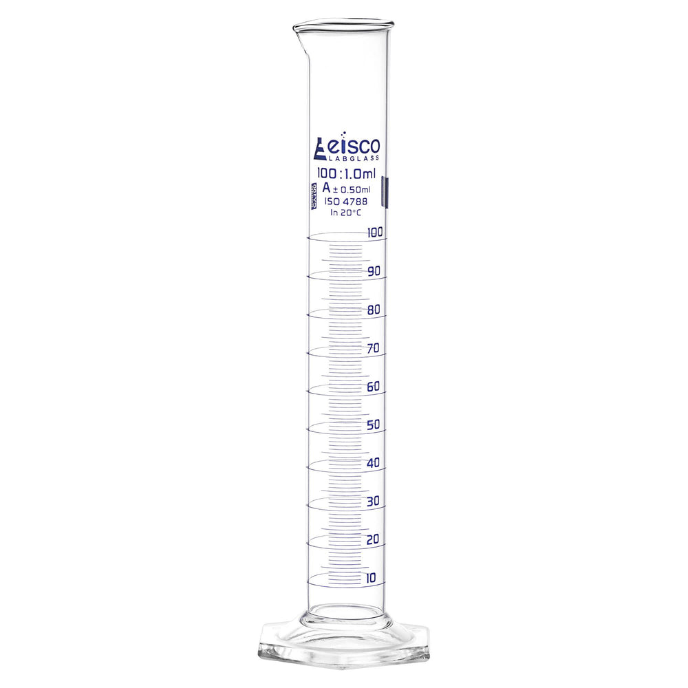 Eisco Labs - 100mL Measuring Cylinder - Tolerance ±0.50mL - Class A Gr