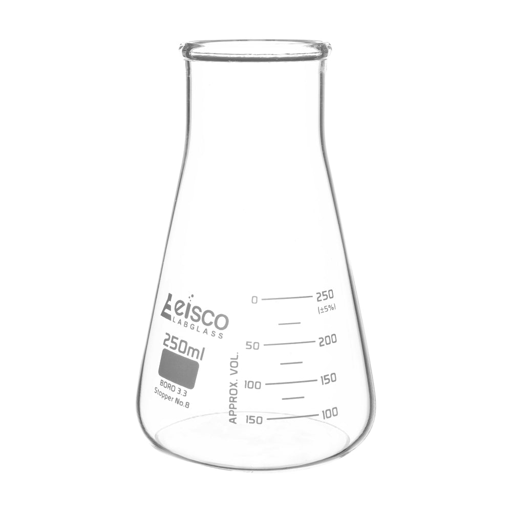 Erlenmeyer Flask, 250mL - Wide Neck - ASTM, Dual Graduated Scale ...