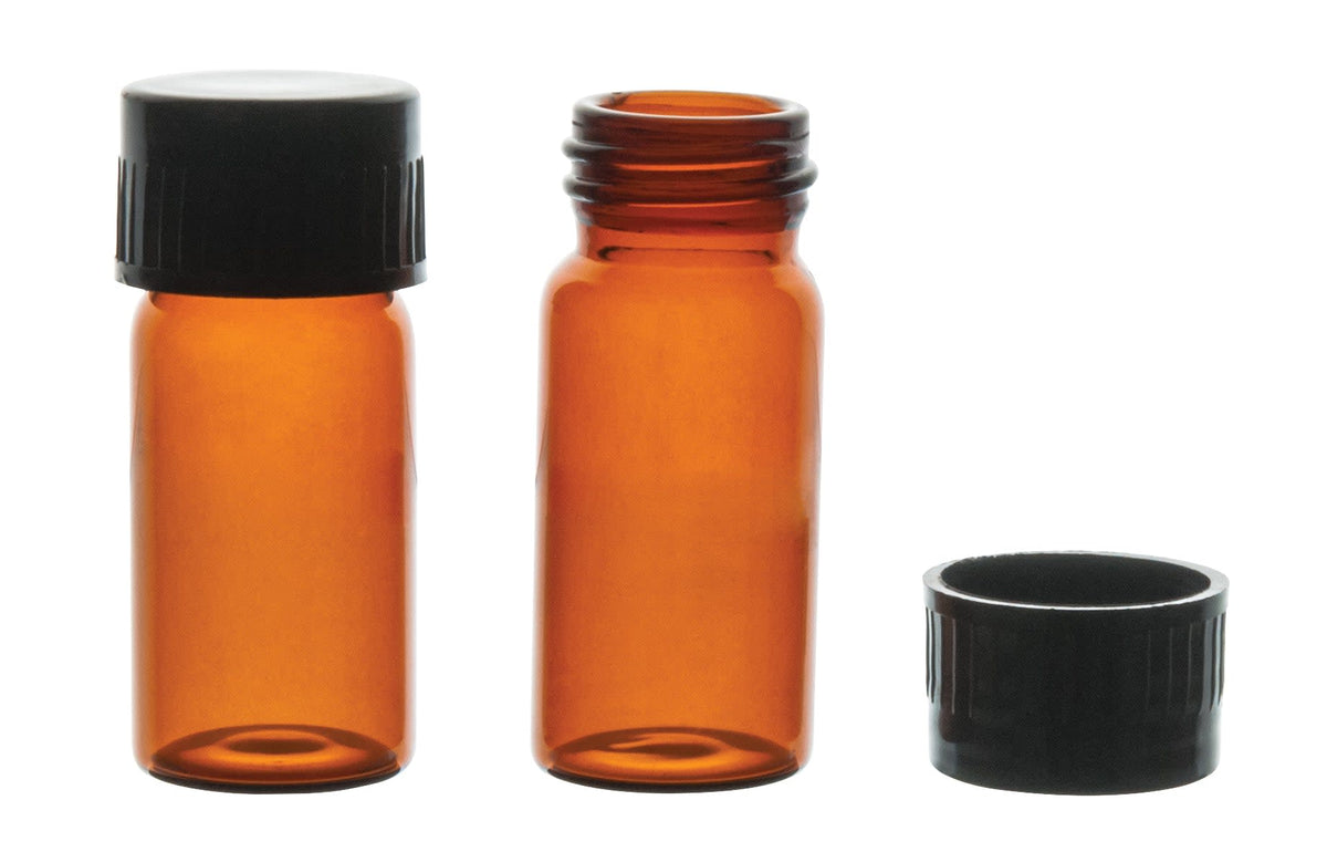Test Tubes - Flat Bottom - Amber - Capacity 20ML Length 72mm, OD 25mm ...