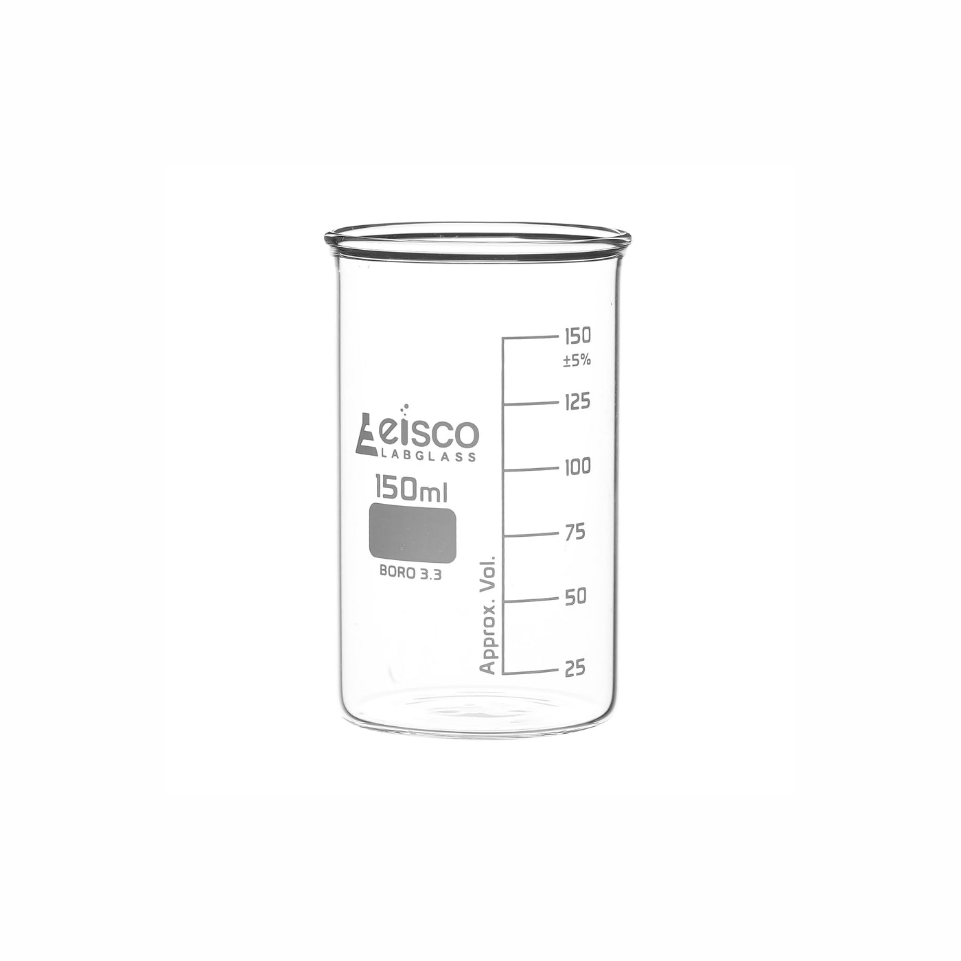 Eisco 12PK Tall Form Beakers Without Spout, 150mL - Graduated - Borosi ...