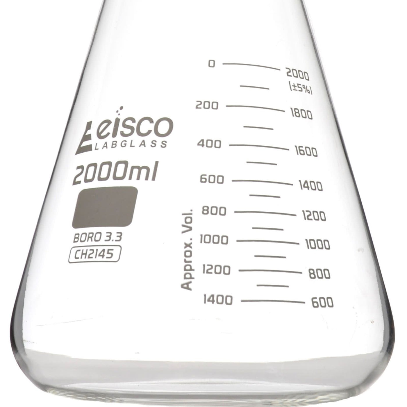 Erlenmeyer Flask, 2000mL - Wide Neck - ASTM, Dual Graduated Scale - Bo ...