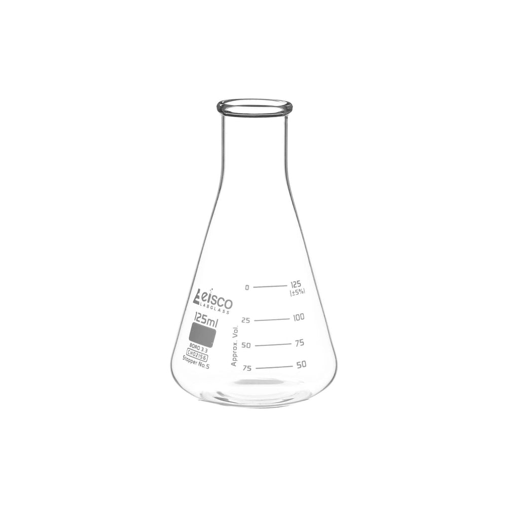 Erlenmeyer Flask, 125mL - ASTM, Dual Graduated Scale - Borosilicate Gl ...