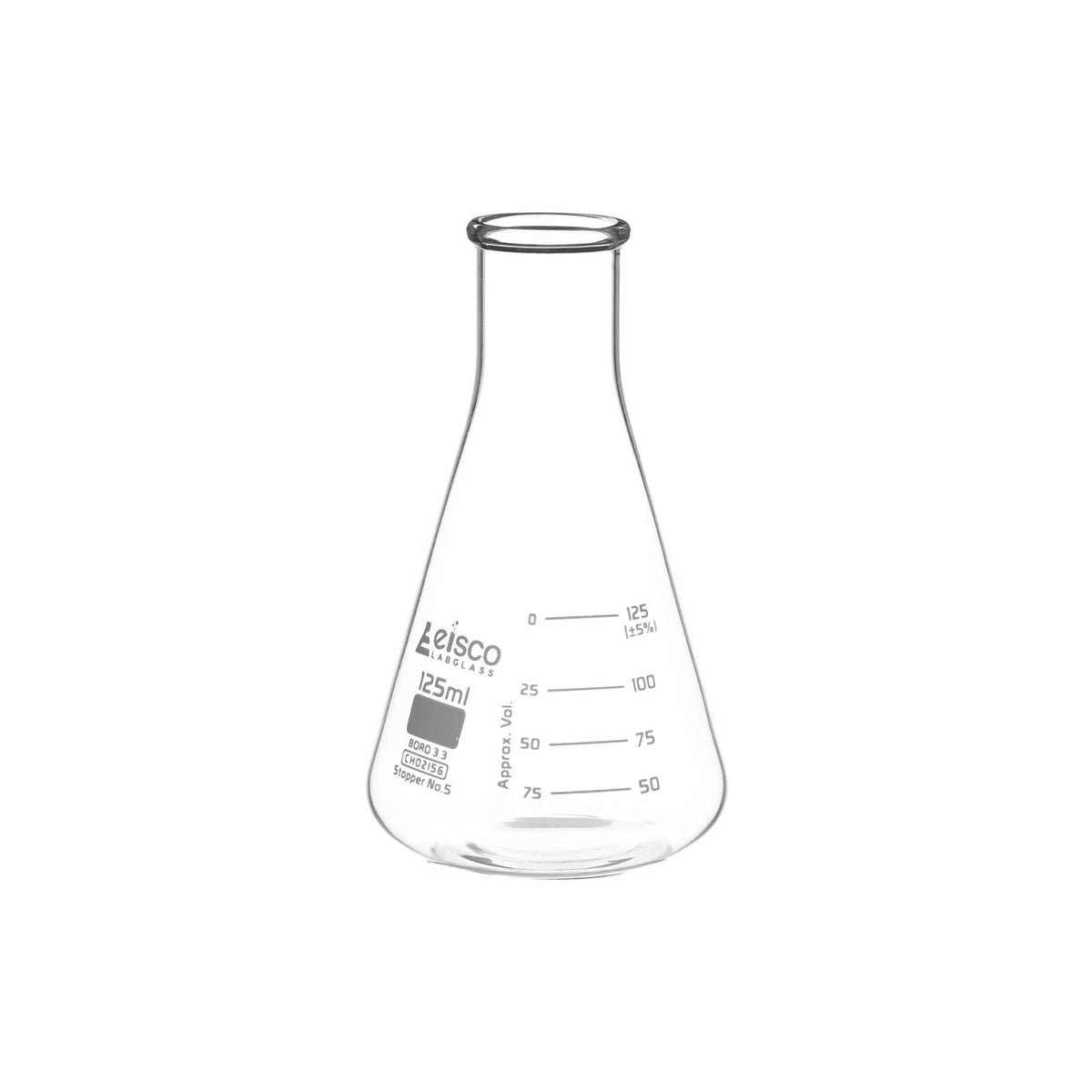Erlenmeyer Flask, 125mL - ASTM, Dual Graduated Scale - Borosilicate Gl ...