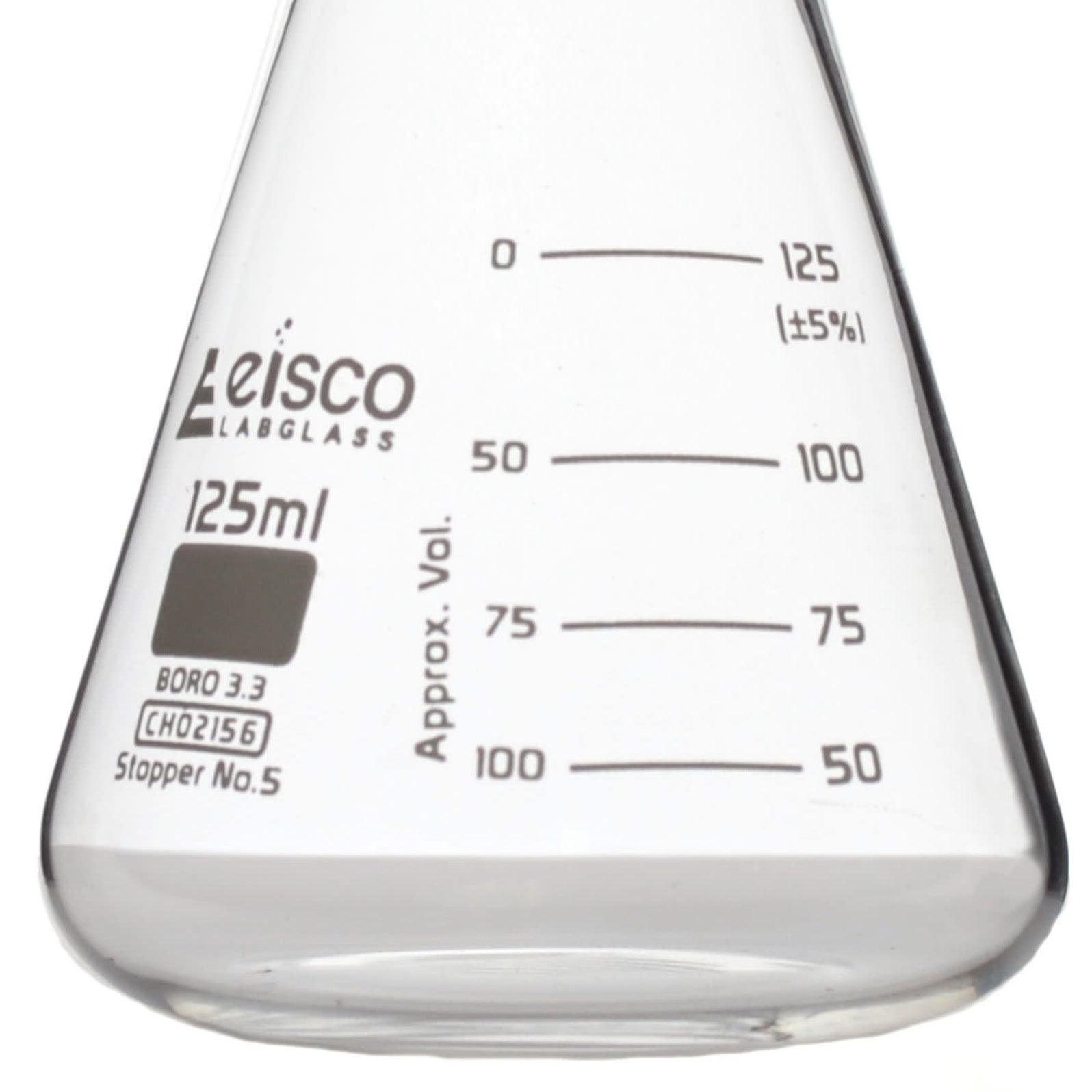 Erlenmeyer Flask, 125mL - ASTM, Dual Graduated Scale - Borosilicate Gl ...