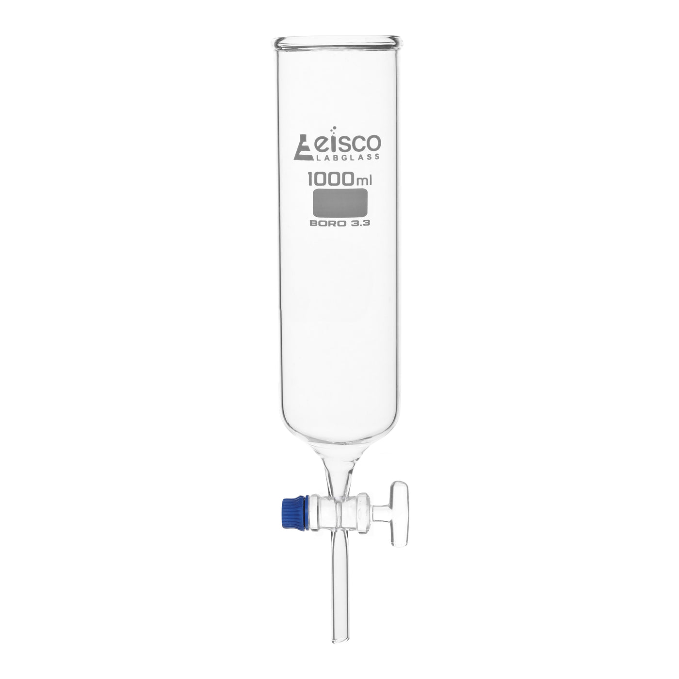 Dropping Funnel, 1000mL - Cylindrical - With Open Top & Glass Key Stop ...