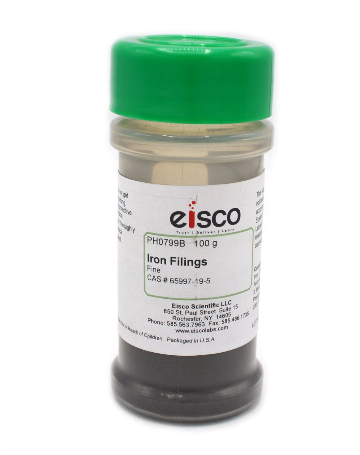Fine Iron Filings, 100g in Sprinkle Bottle - 40-60 Mesh Iron Shavings ...