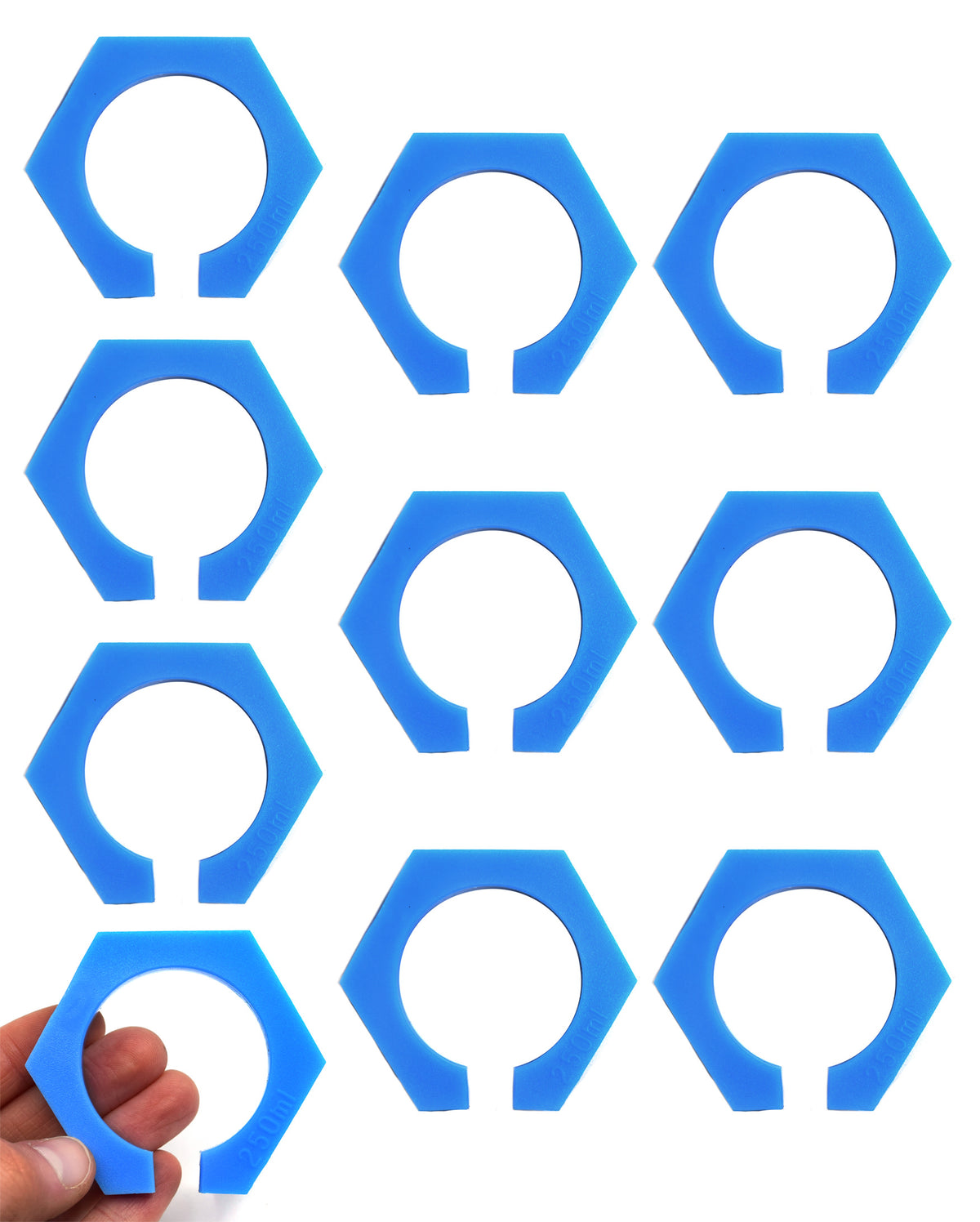 10PK Cylinder Protectors, Fits 250ml Graduated Cylinders - Hexagonal S ...