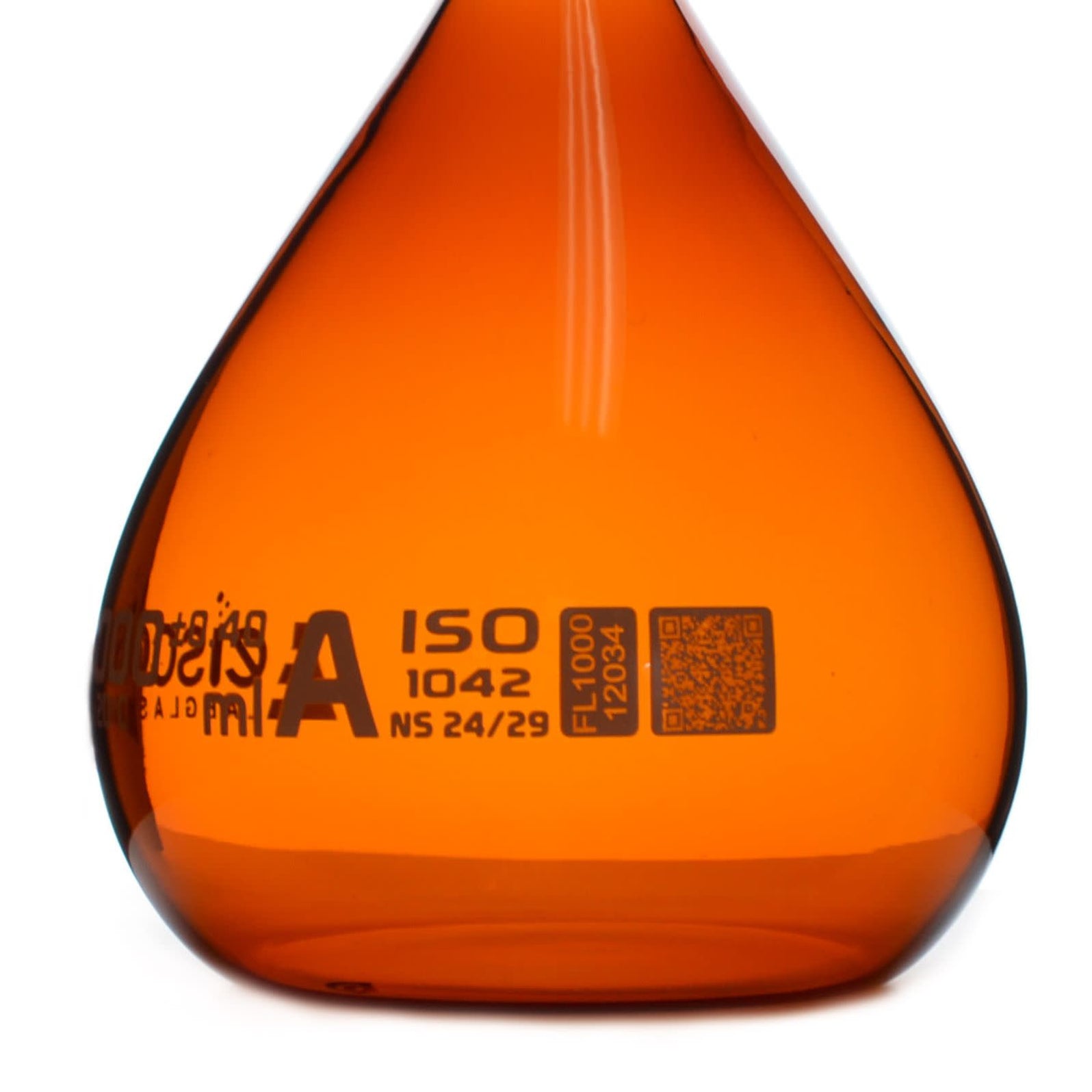 Eisco Amber Volumetric Flask, 1000mL - Class A - Borosilicate Glass, P ...