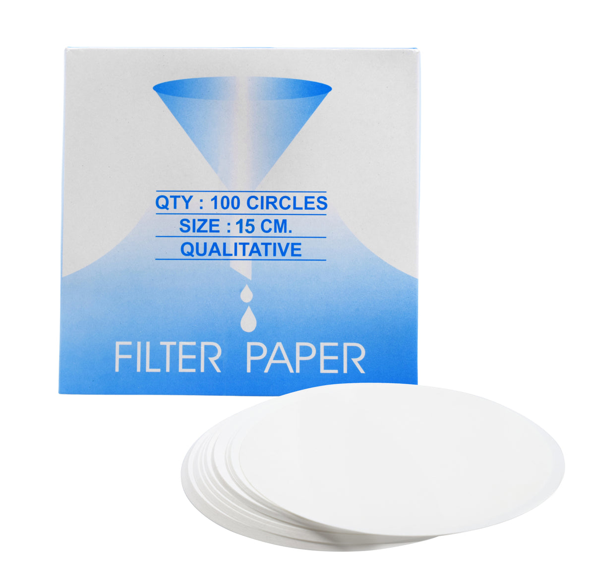 Premium Filter Paper, 15cm, Pack of 100 - Chemistry Filter Paper, Lab ...
