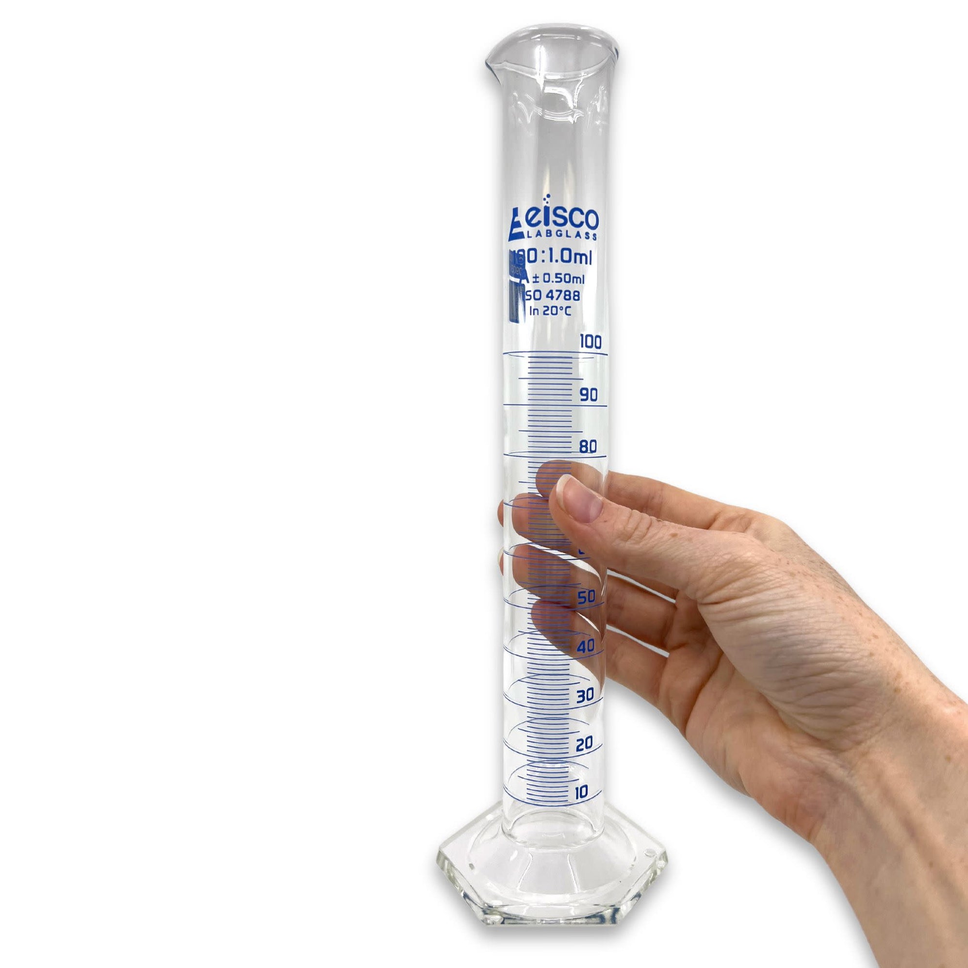 Eisco Labs - 100mL Measuring Cylinder - Tolerance ±0.50mL - Class A Gr