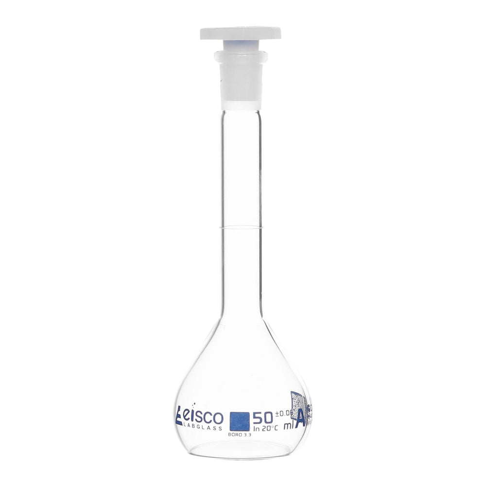 Volumetric Flask, 50mL - Class A - Borosilicate Glass, Polyethylene St ...
