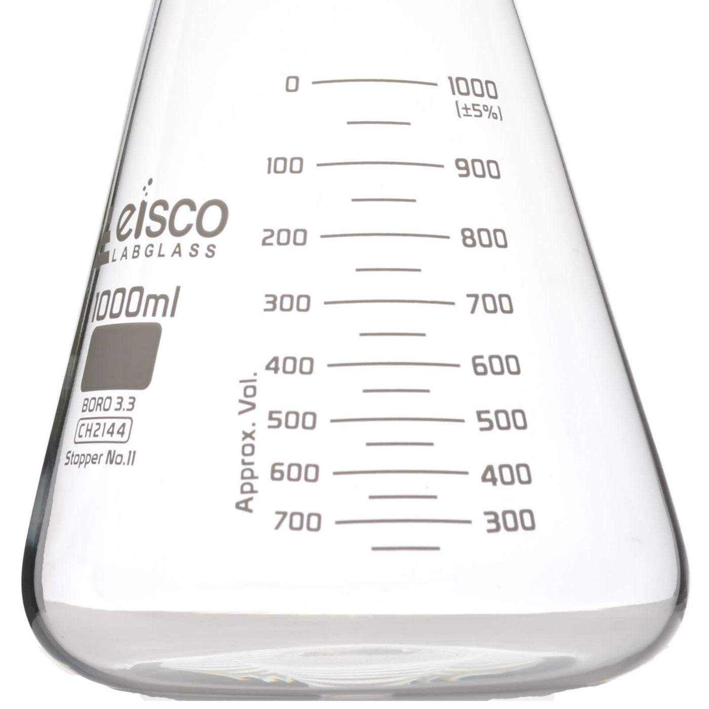 Erlenmeyer Flask, 1000mL - Wide Neck - ASTM, Dual Graduated Scale - Bo ...