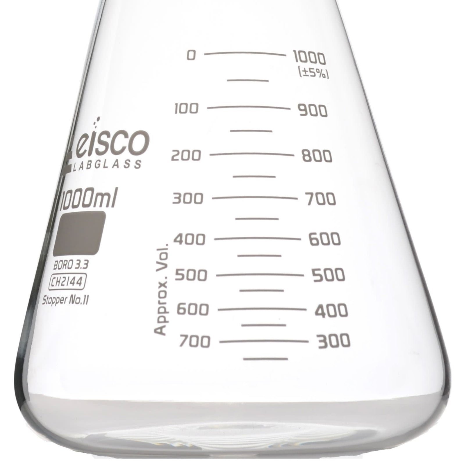 Erlenmeyer Flask, 1000mL - Wide Neck - ASTM, Dual Graduated Scale - Bo ...