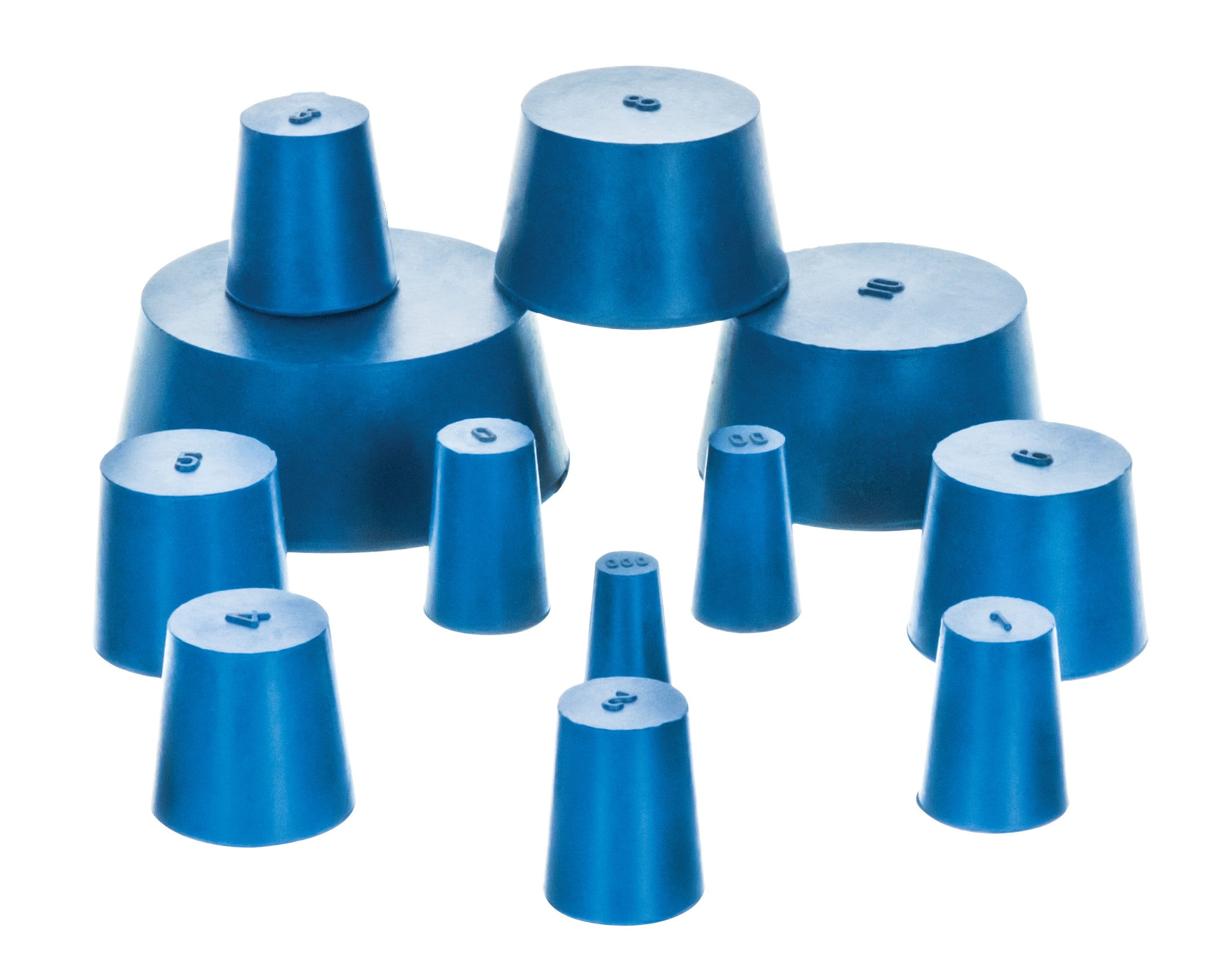 Neoprene Stoppers - ASTM - One and Two Hole BOTTOM 36MM, TOP 43MM, LEN ...