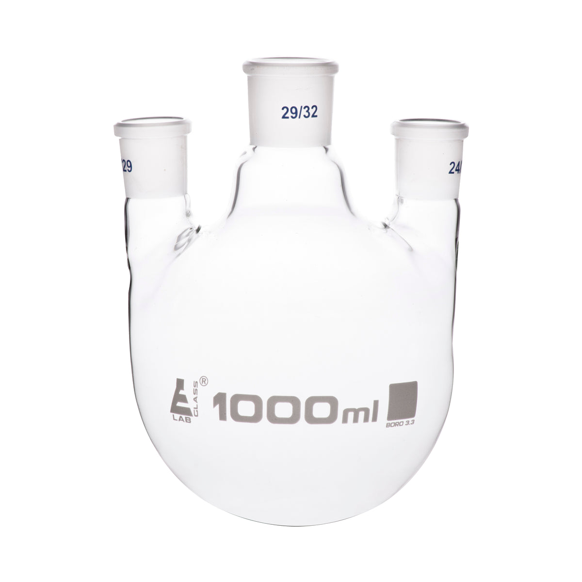 Distilling Flask, 1000ml - 3 Parallel Necks, 29/32 Center, 24/29 Side ...