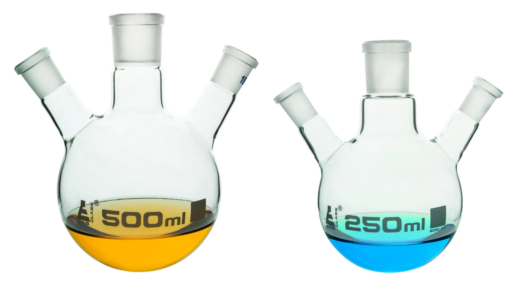 Distilling Flask, 100ml - 3 Angled Necks, 29/32 Center, 14/23 Side Soc ...