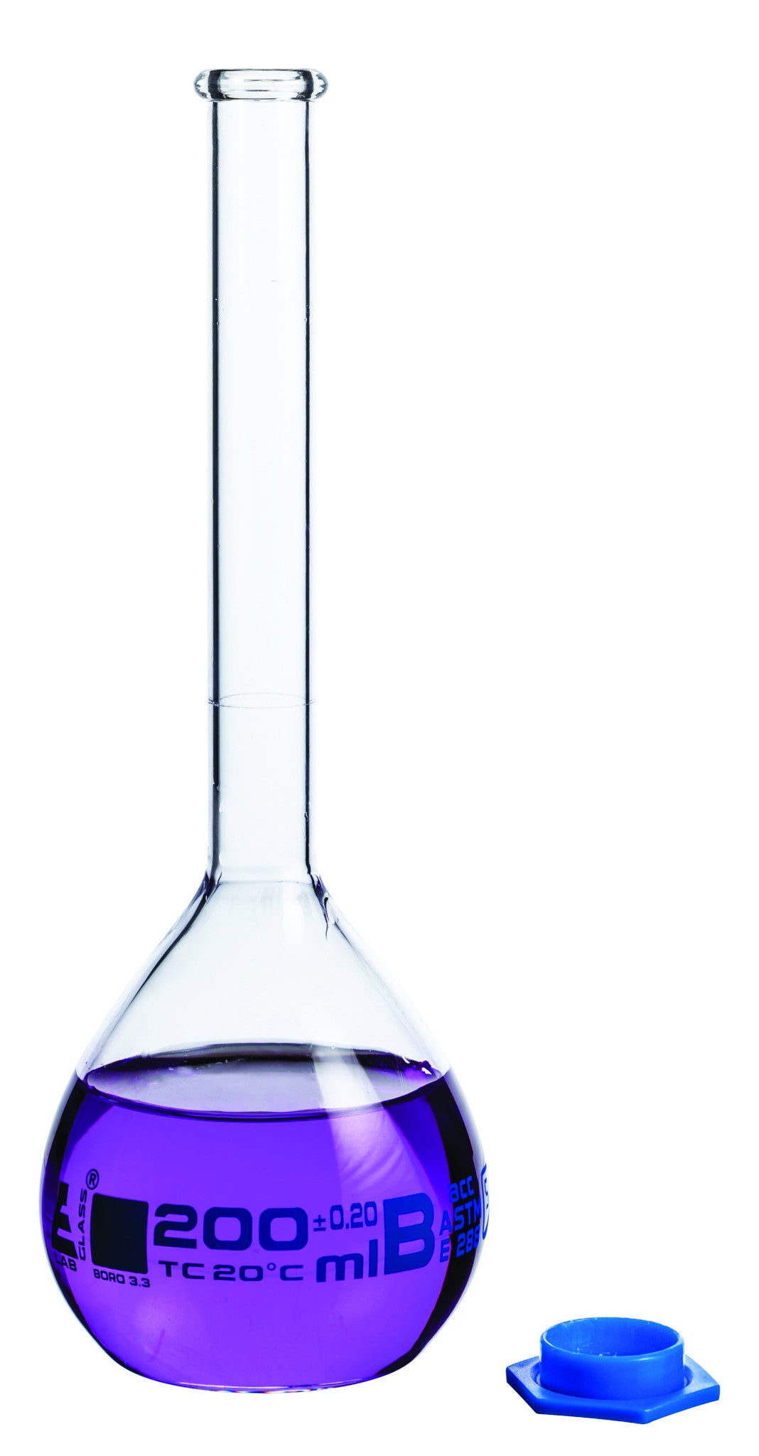 Volumetric Flask, 25ml - Class B, ASTM - Snap Cap - White Graduation M ...