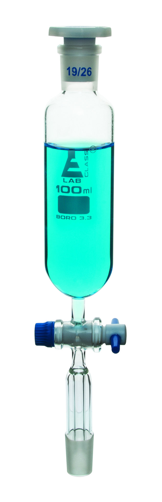 Dropping Funnel, 100ml - 29/32 Plastic Stopper, PTFE Key Stopcock - Un ...