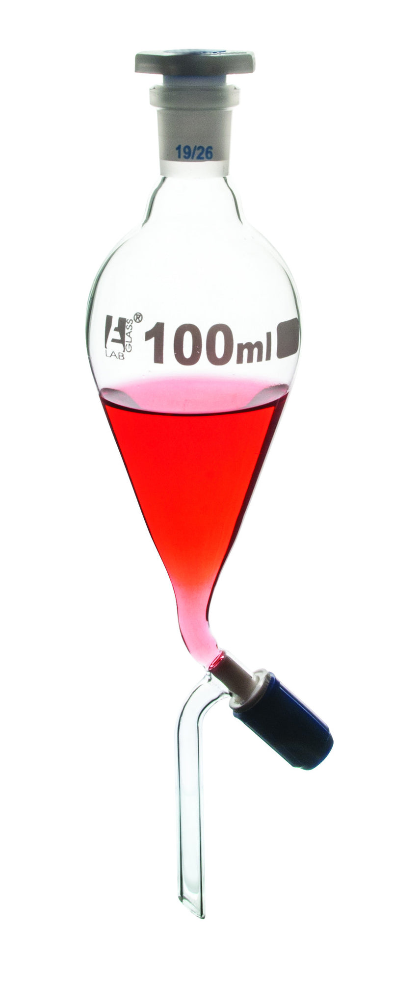 Squibb Separating Funnel, 100ml - 19/26 Plastic Stopper, Rotaflow Stop ...