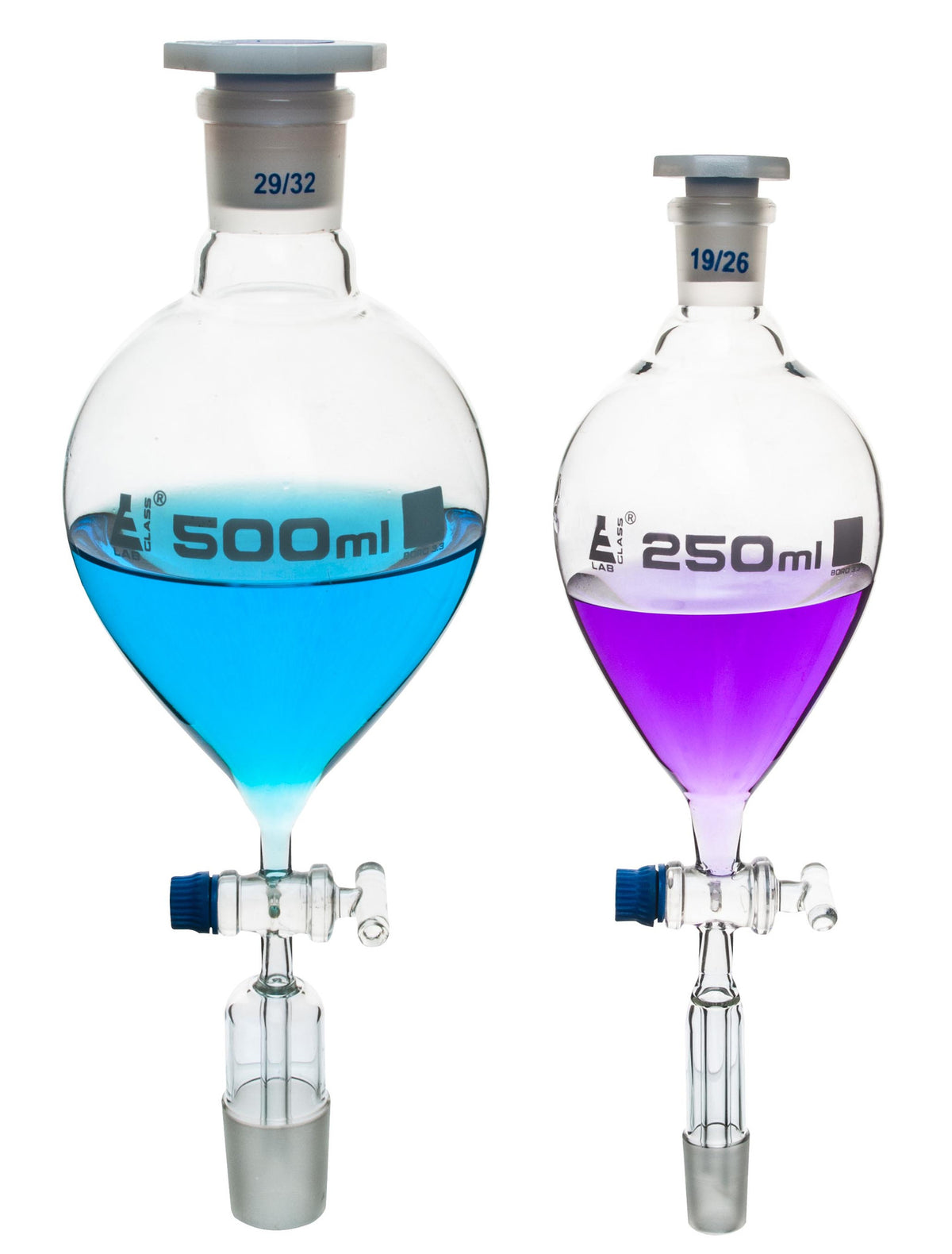 Separating Funnel, 1000ml - Pear Shaped - 29/32 Plastic Stopper, Glass ...