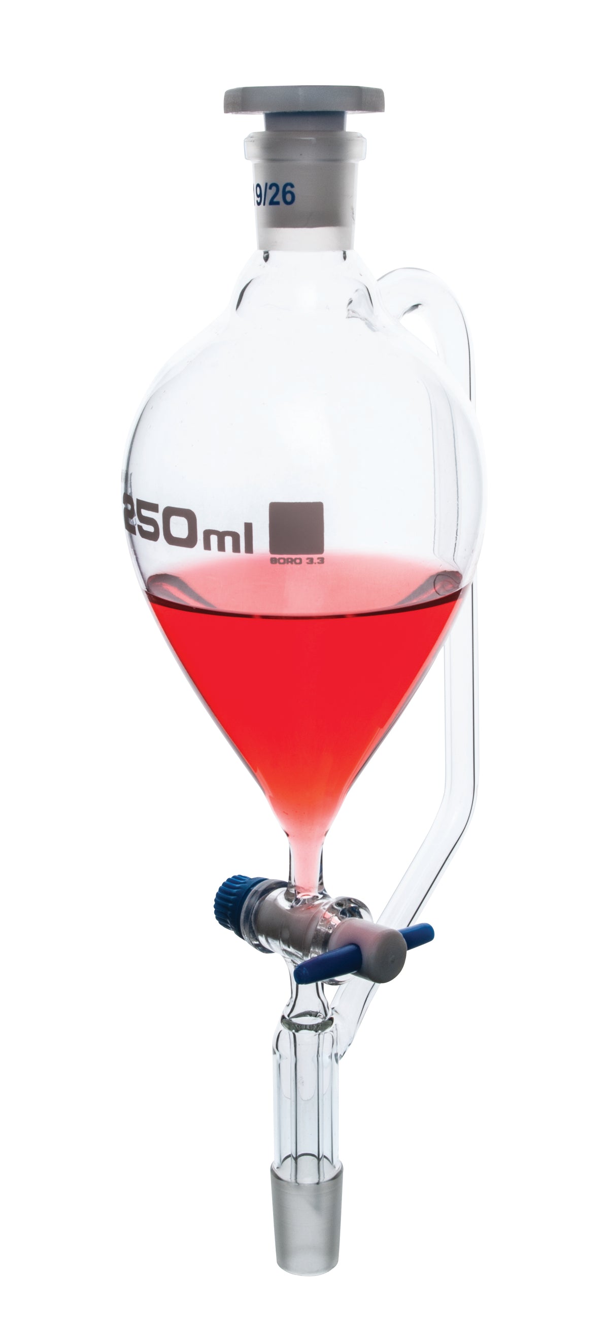 Separating Funnel, 250ml - Pressure Equalizing, Pear Shaped - 19/26 Pl ...