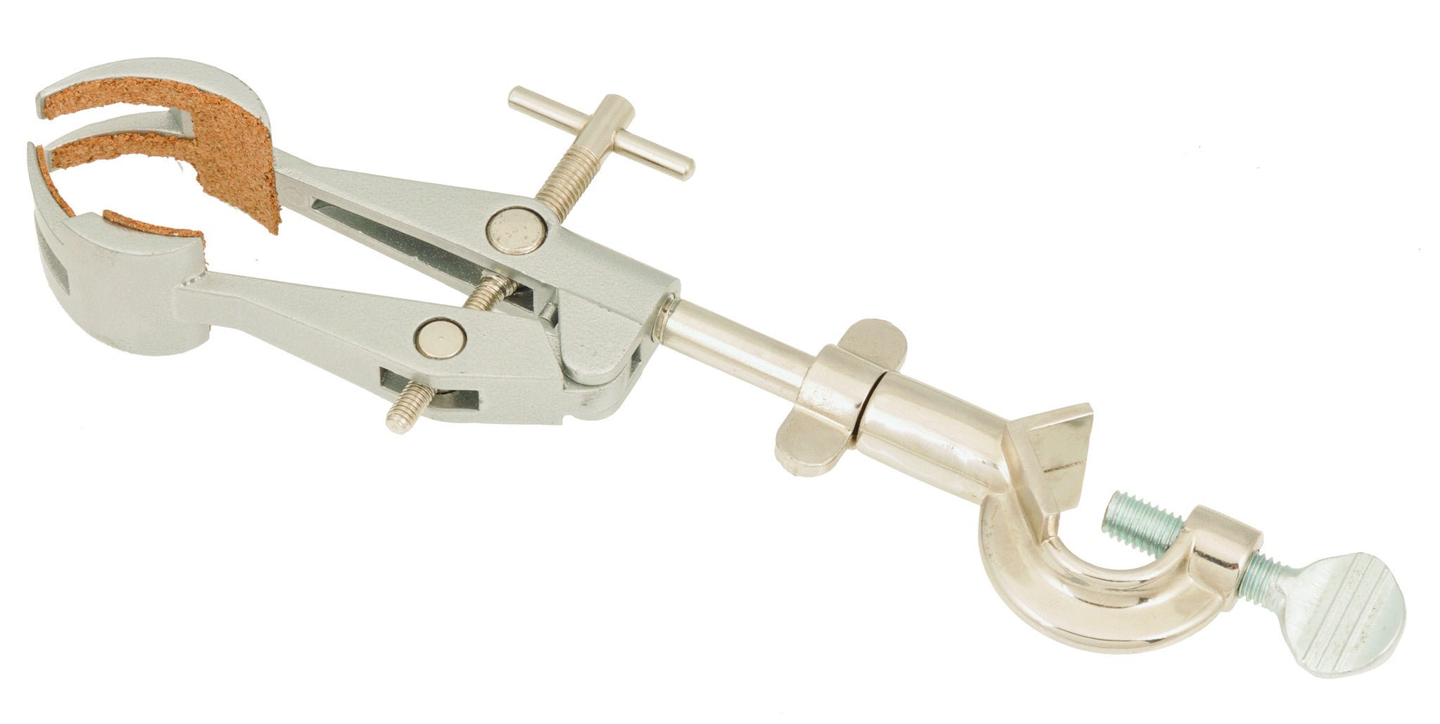 EISCO Clamp Retort, 4 Prong, Cork Lined with Boss Head — Eisco Labs