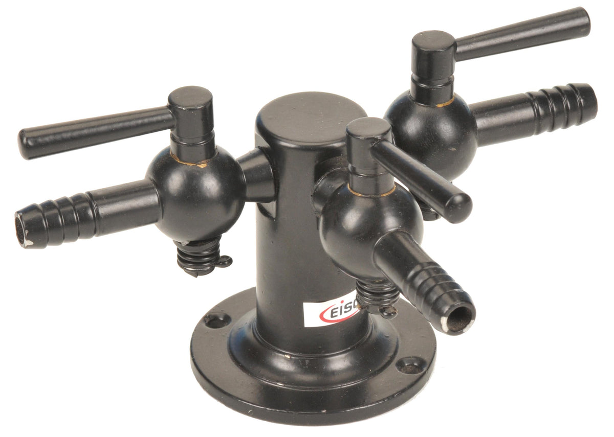 Gas Tap, Brass, Three Way — Eisco Labs